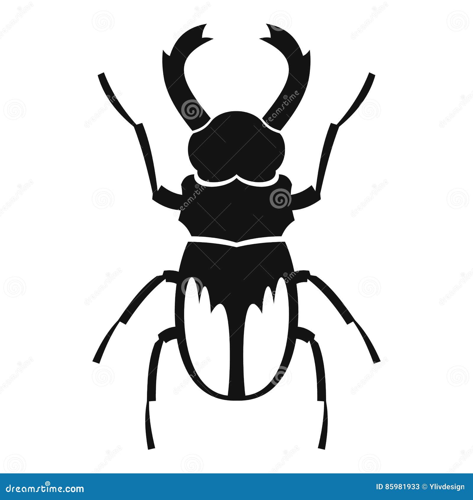 Rhinoceros Beetle Icon, Simple Style Stock Vector - Illustration of ...