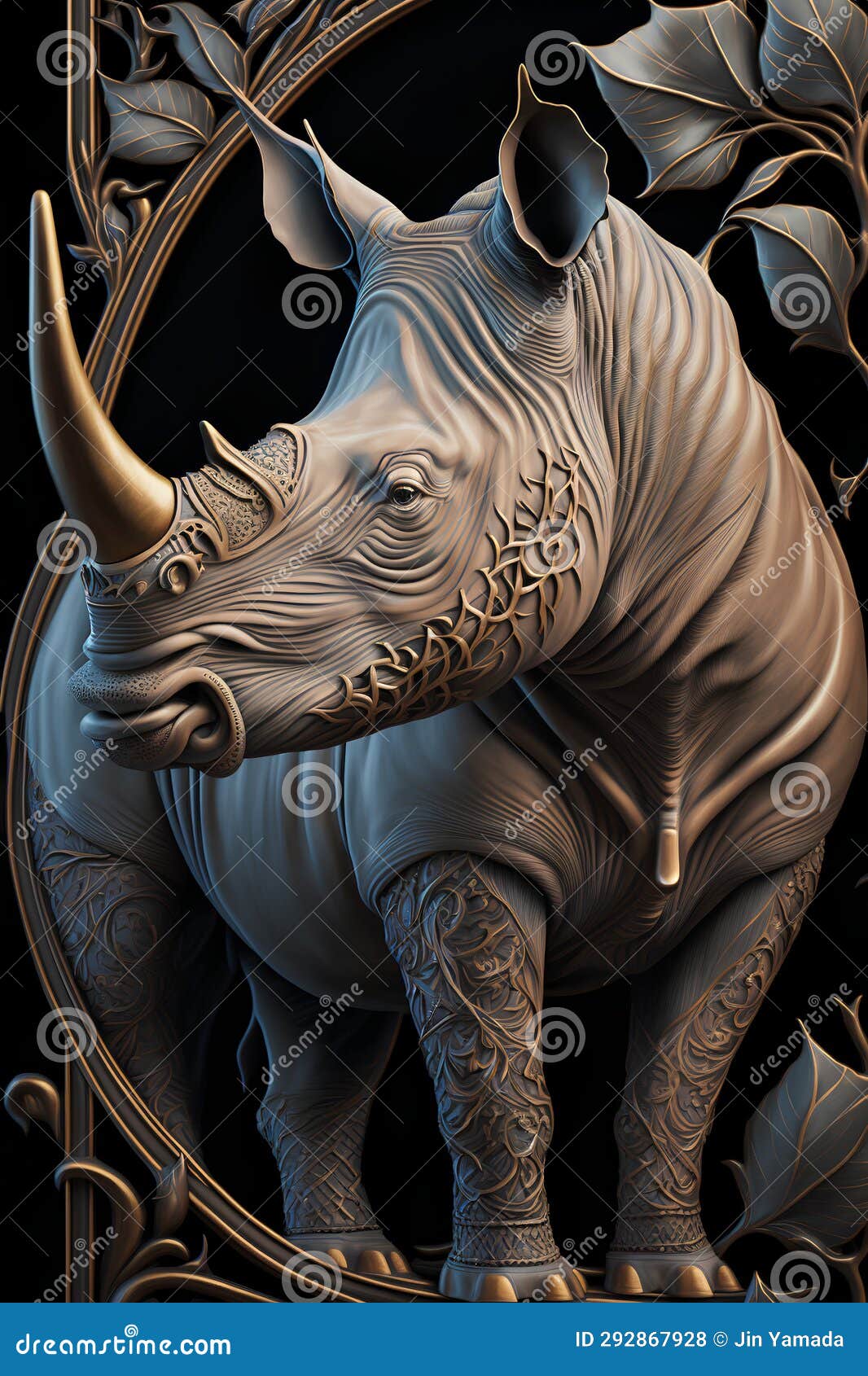 Rhinoceros Golden Ratio Logo Design Vector Illustration | CartoonDealer ...