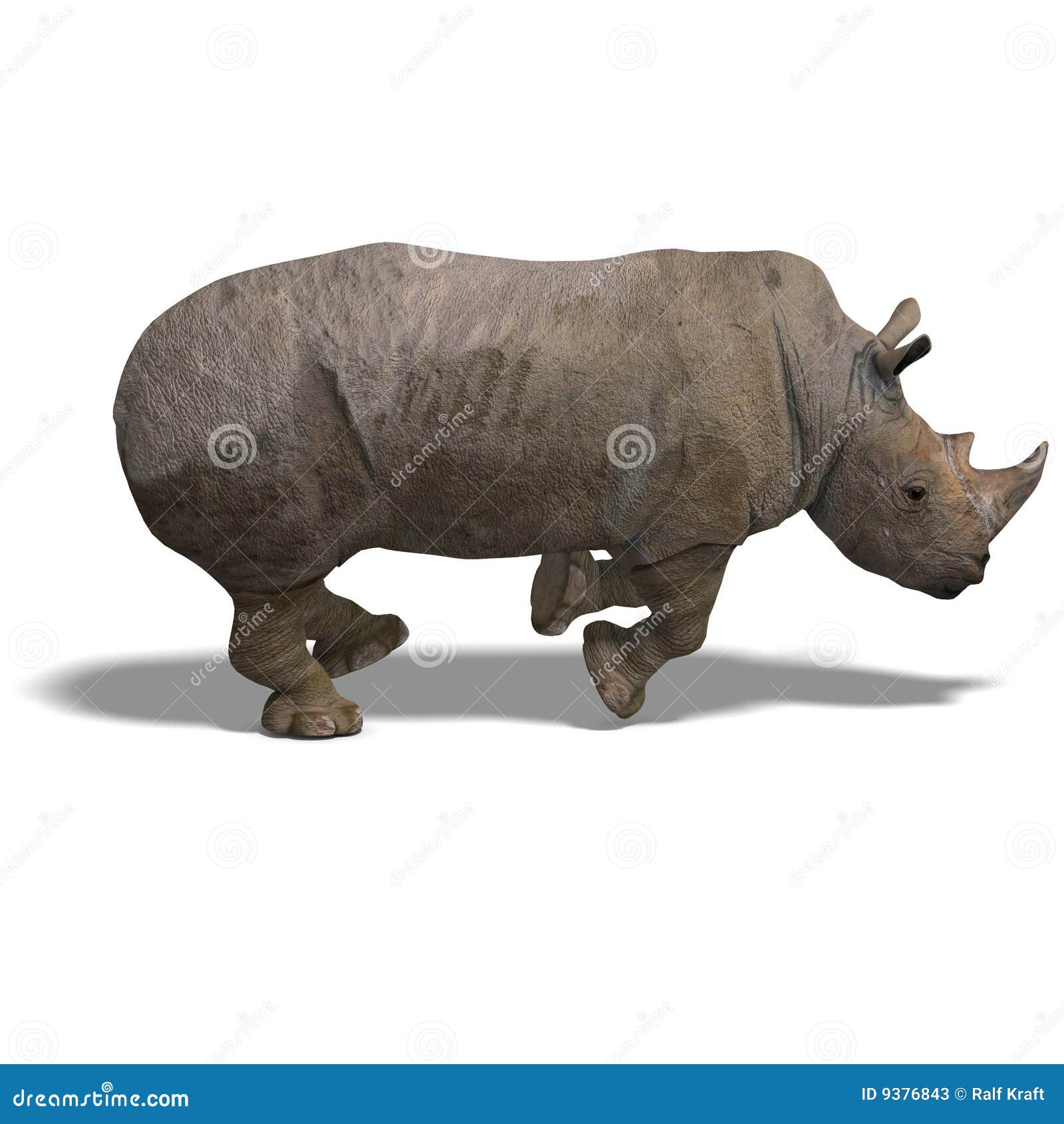 Rhinoceros Rendering stock illustration. Illustration of courage - 9376843
