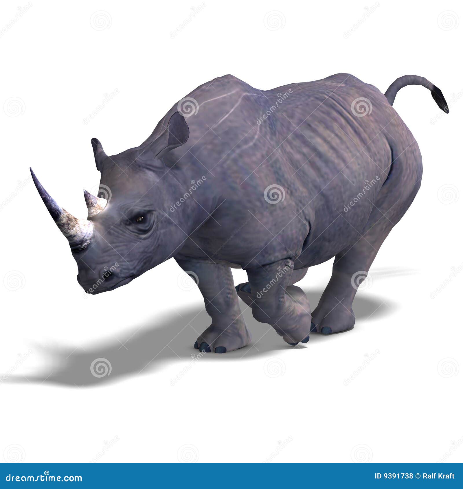 Rhinoceros Rendering stock illustration. Illustration of horn - 9391738