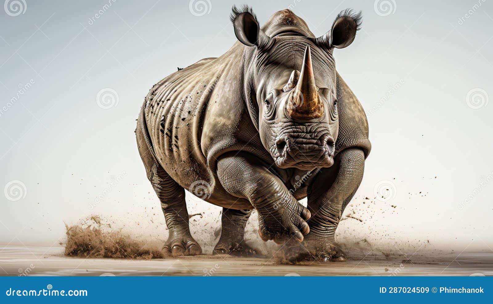 Rhinoceros Side View Isolate on White Background Stock Illustration ...