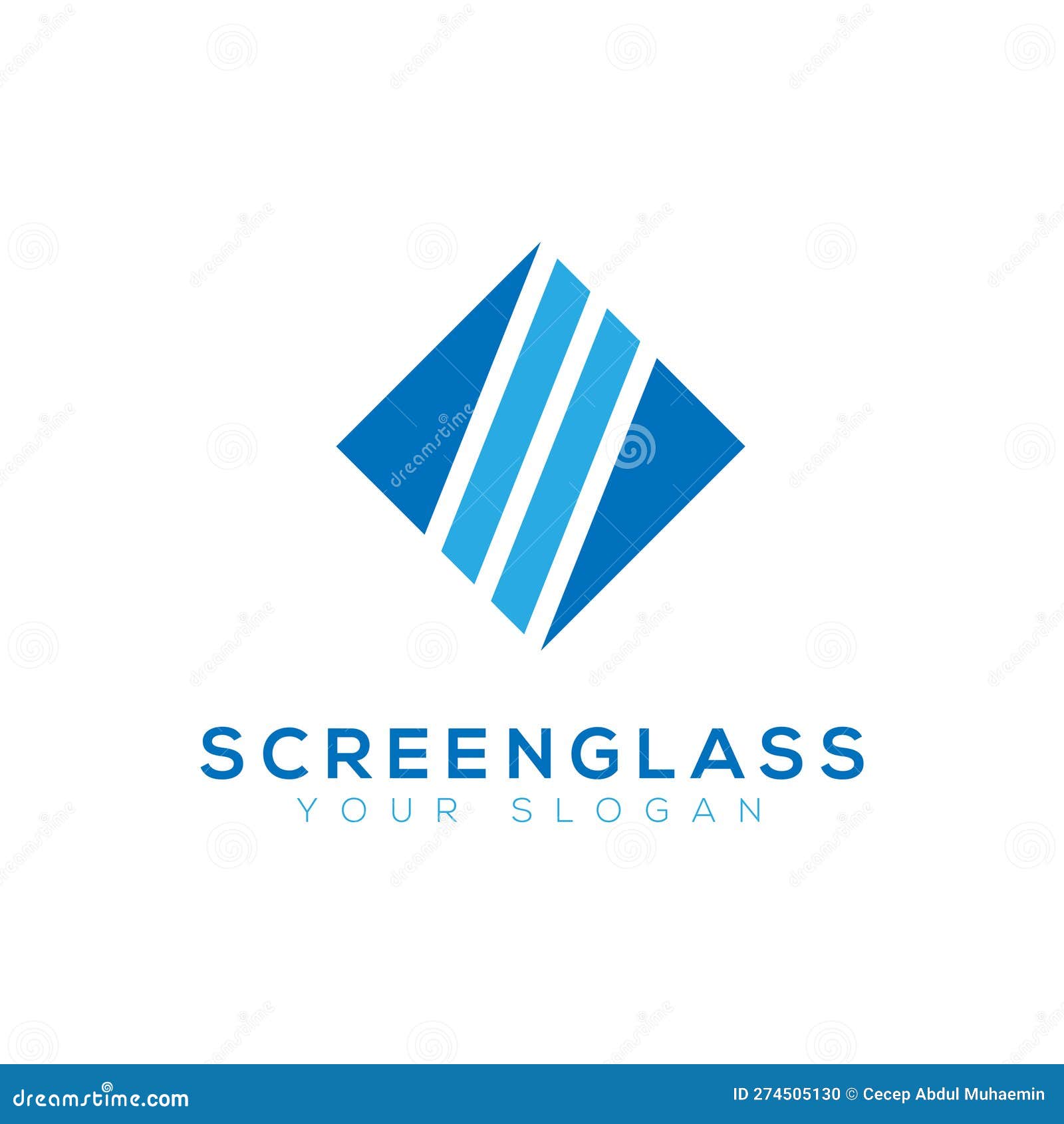 The Screen Glass in Blue Color Logo Stock Vector - Illustration of ...