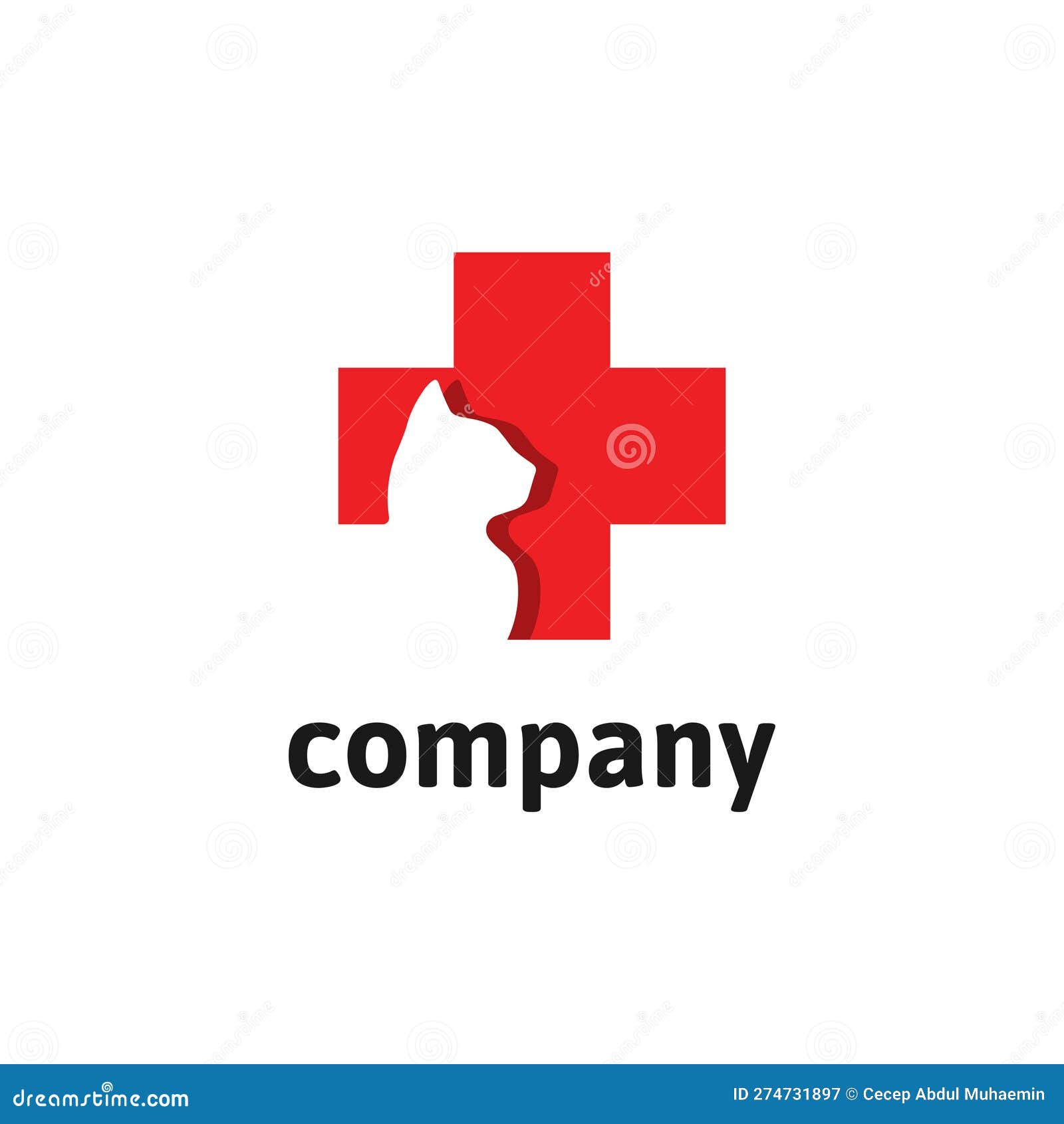 The Cat Cross Health Symbol Logo Stock Vector - Illustration of ...