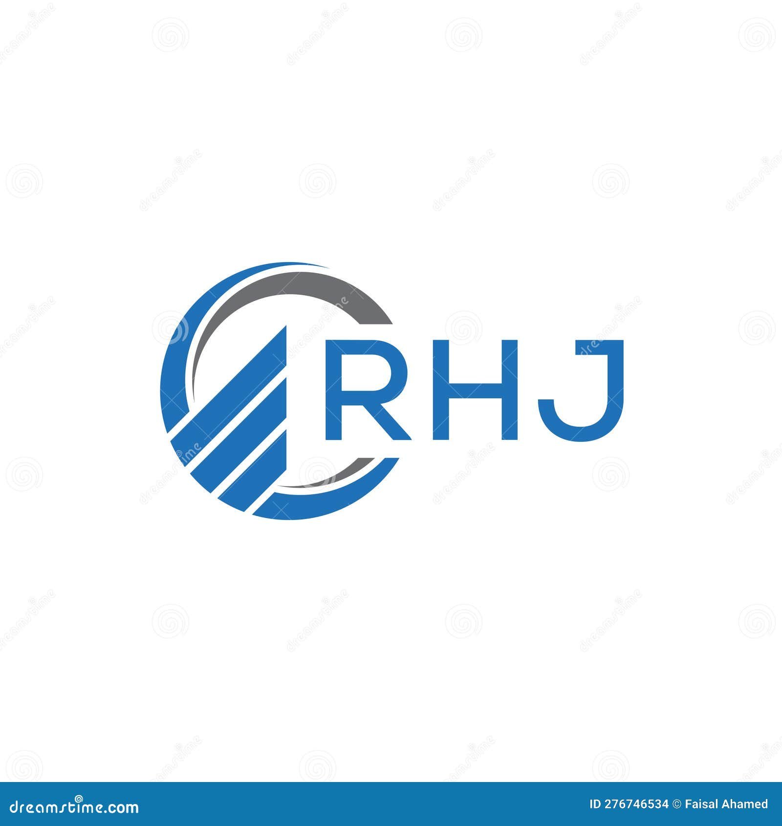 RHJ Abstract Technology Logo Design on White Background. RHJ Creative ...