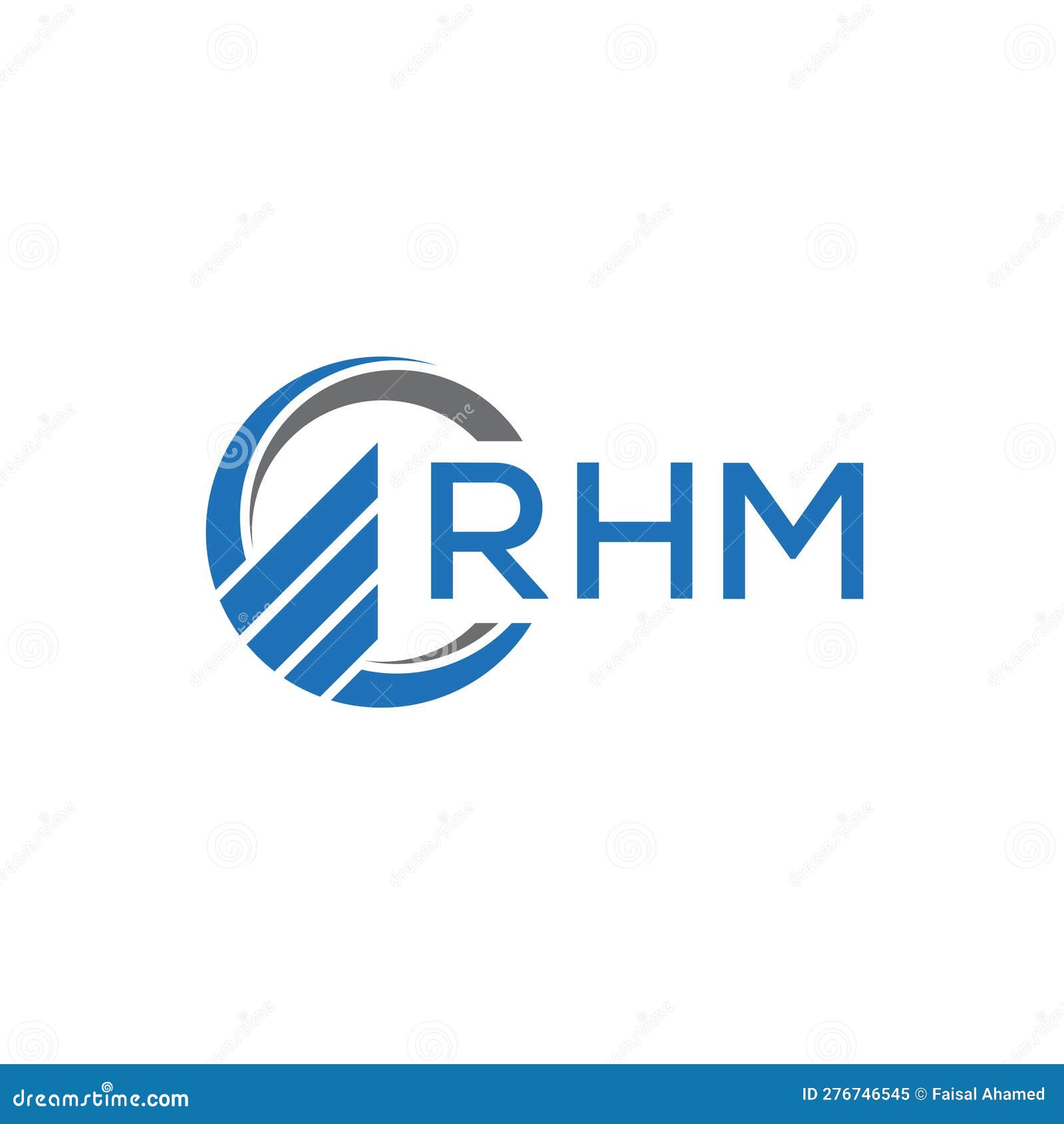 RHM Abstract Technology Logo Design on White Background. RHM Creative ...