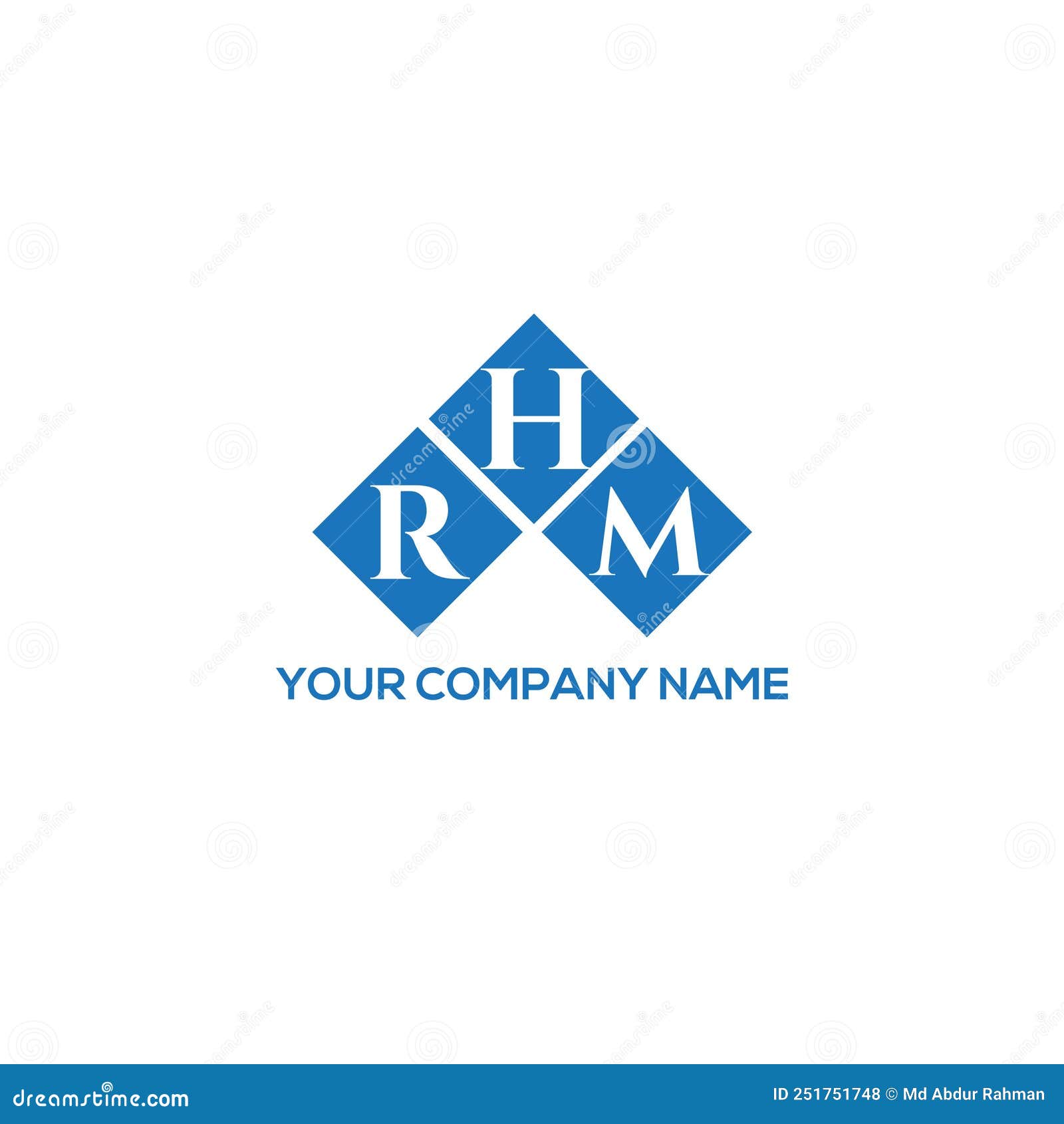 RHM Letter Logo Design on WHITE Background. RHM Creative Initials ...