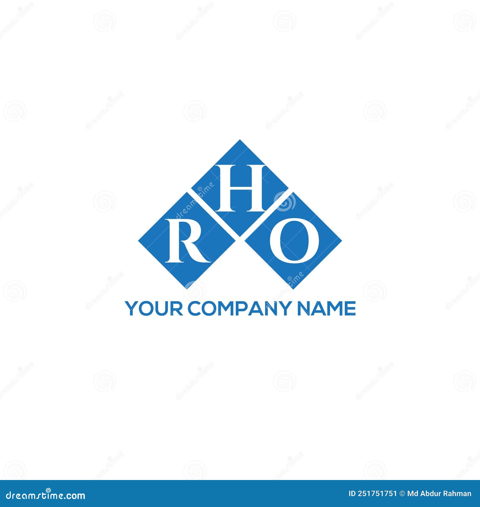 RHO Letter Logo Design on WHITE Background. RHO Creative Initials ...