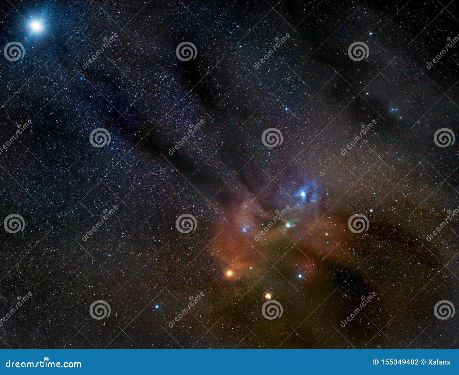 Rho Ophiuchi Star Cluster and Nebula Stock Photo - Image of outer ...