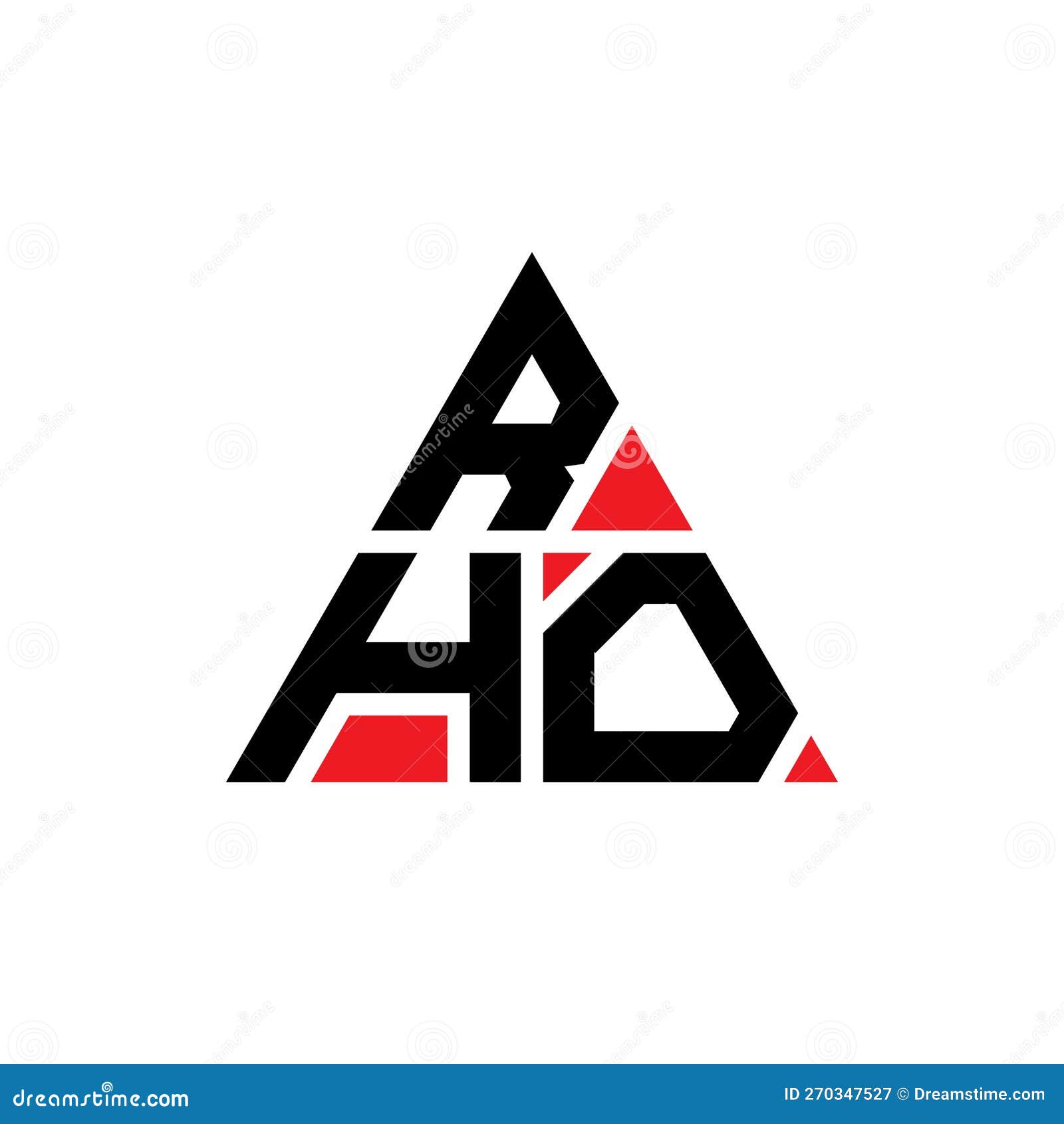 RHO Triangle Letter Logo Design with Triangle Shape. RHO Triangle Logo ...