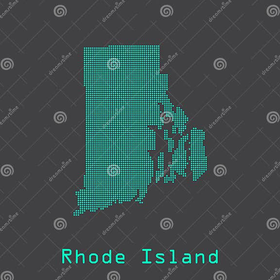 Rhode Island Abstract Dots State Map. Dotted Style Stock Vector ...