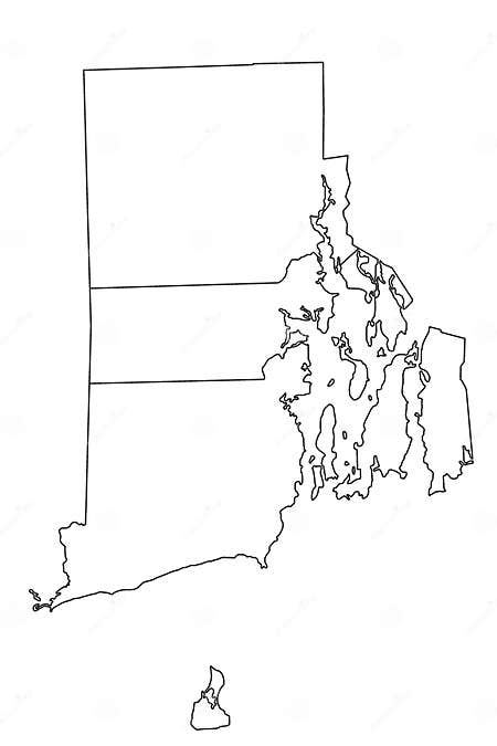 Rhode Island Administrative Map. Counties Map of Rhode Island, Blank ...