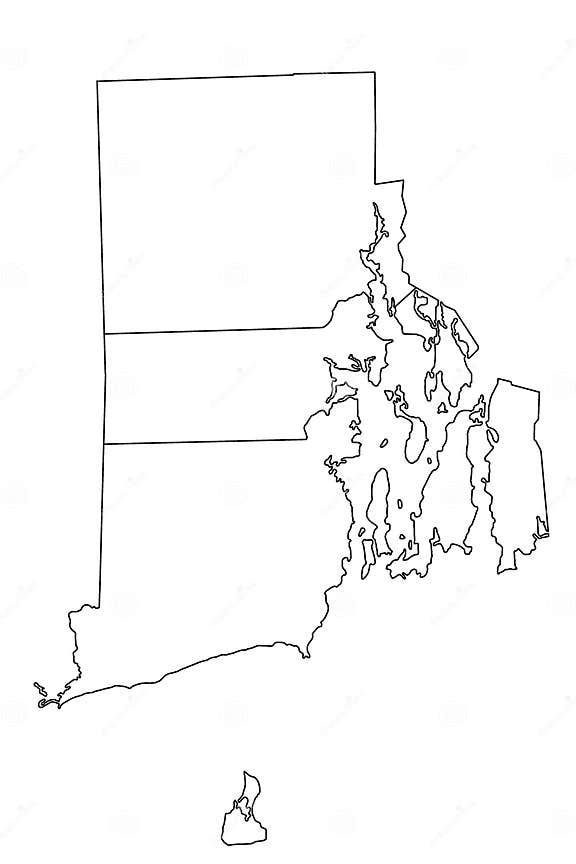 Rhode Island Administrative Map. Counties Map of Rhode Island, Blank ...