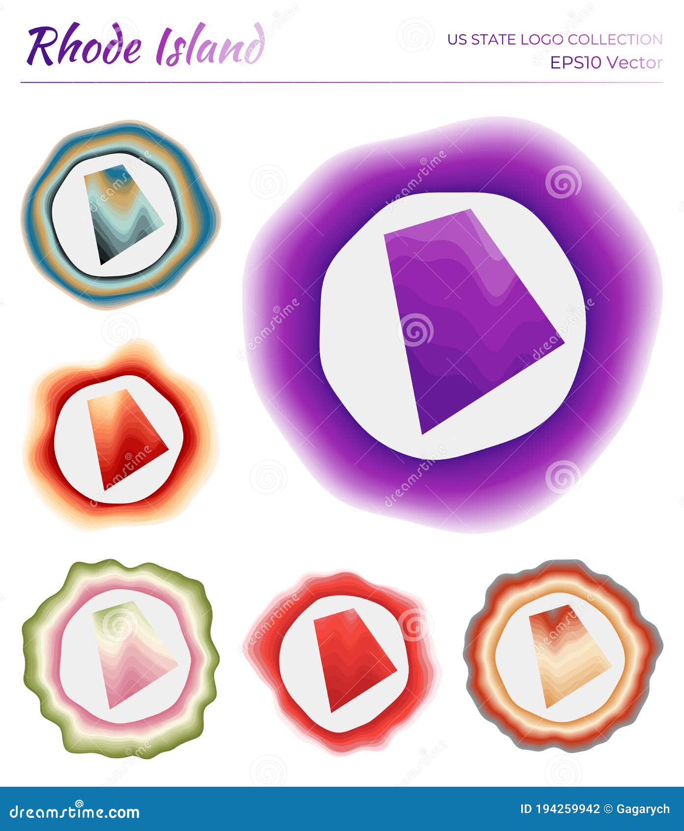 Rhode Island Logo Collection. Stock Vector - Illustration of national ...