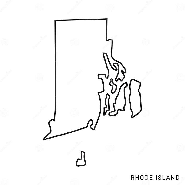 Rhode Island Map Outline Vector Design Template. Editable Stroke Stock ...