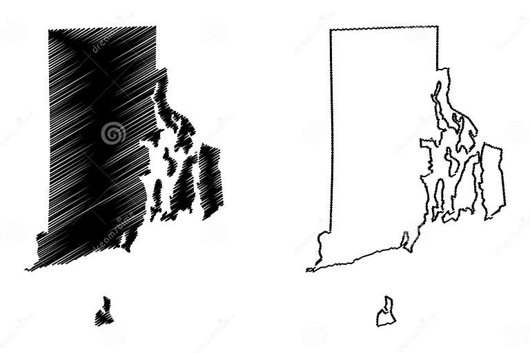 Rhode Island map vector stock vector. Illustration of contour - 118612686