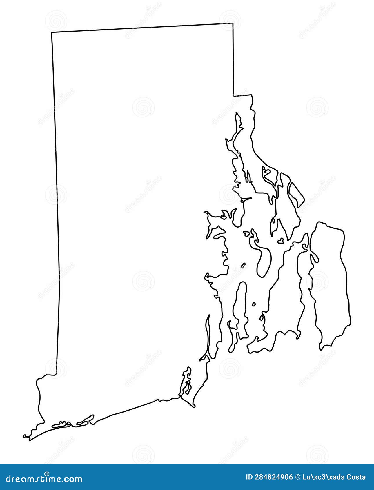 Rhode Island Outline Map Vector Illustration | CartoonDealer.com #284824906