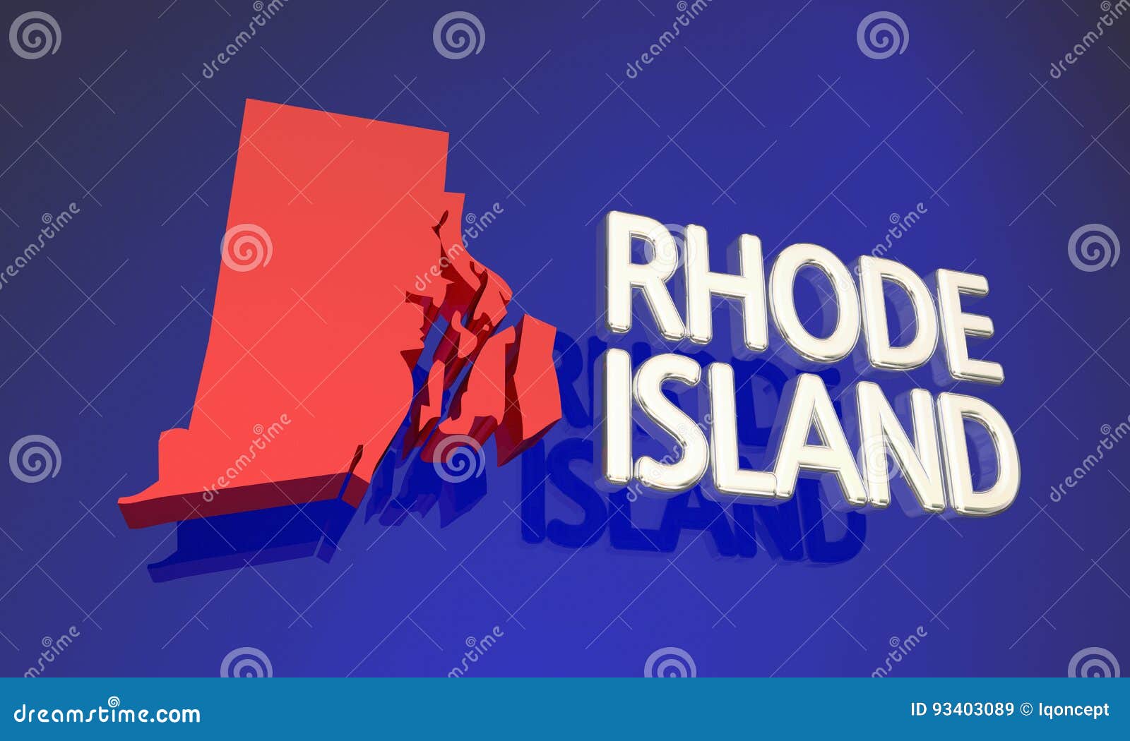 Rhode Island RI Red State Map Name Stock Illustration - Illustration of ...