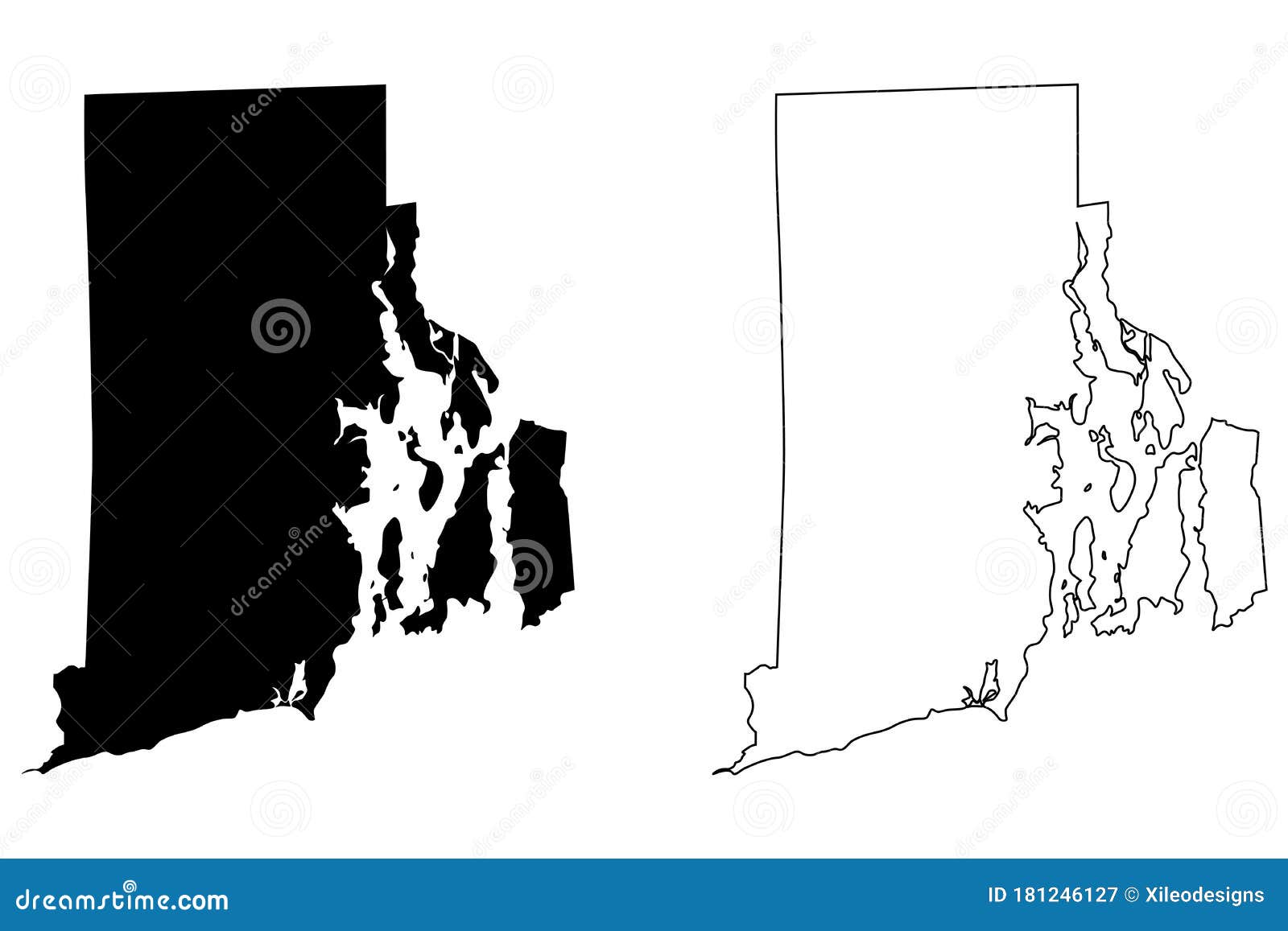 Rhode Island Map Silhouette Vector Illustration | CartoonDealer.com ...