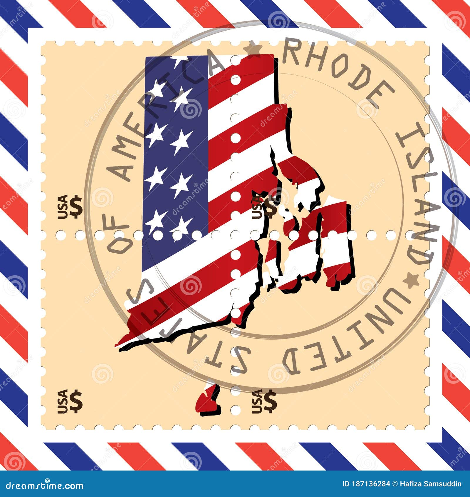 Rhode Island Stamp. Vector Illustration Decorative Design Stock Vector ...