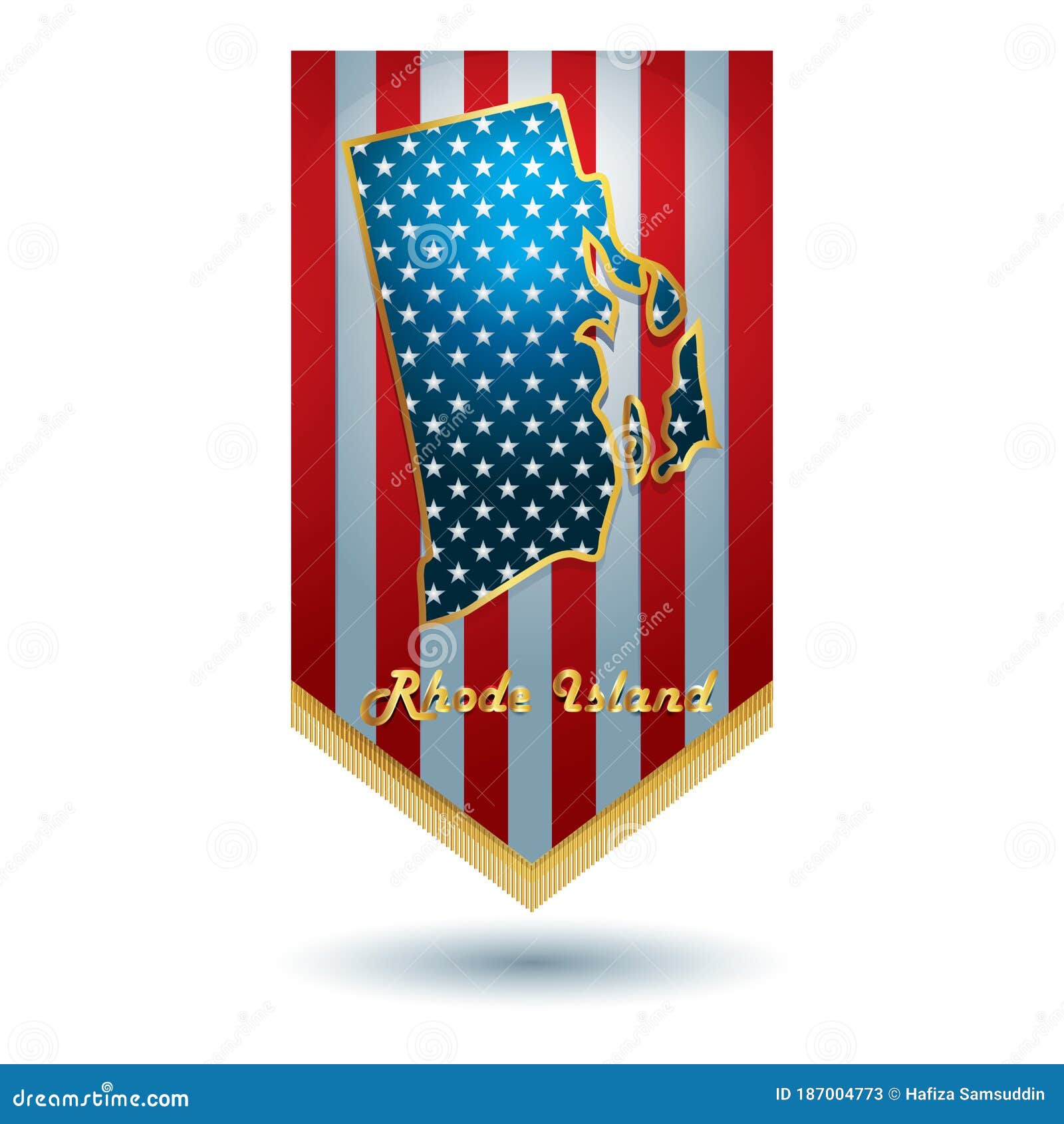 Rhode Island State Banner. Vector Illustration Decorative Design Stock ...