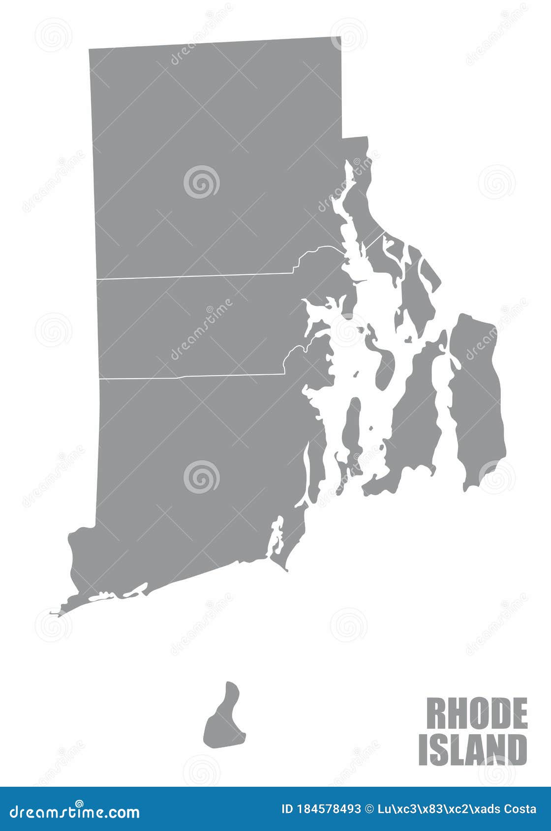 Rhode Island county map stock vector. Illustration of national - 184578493