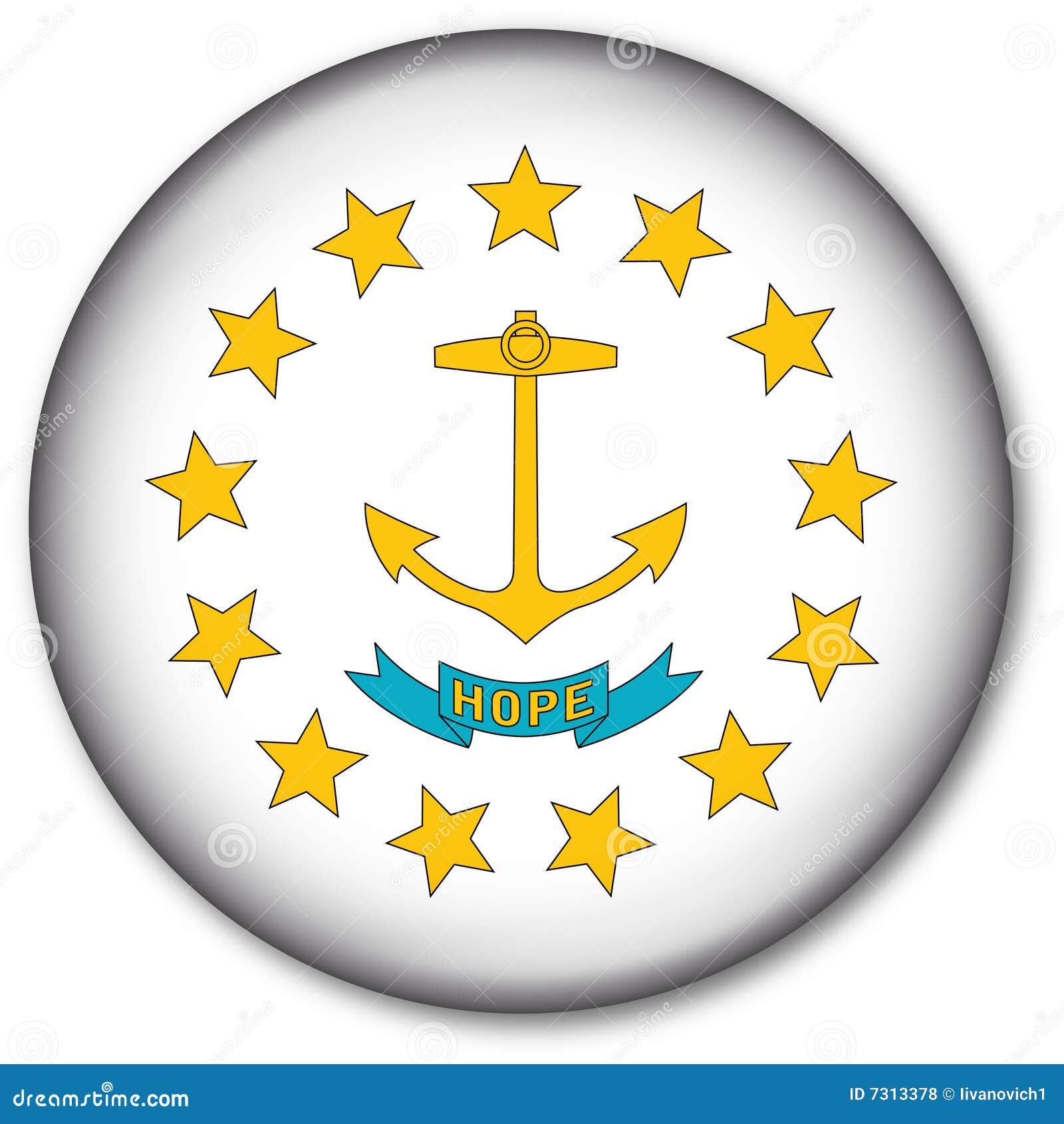 Rhode Island State Flag Button Stock Illustration - Illustration of ...