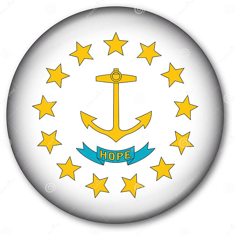 Rhode Island State Flag Button Stock Illustration - Illustration of ...