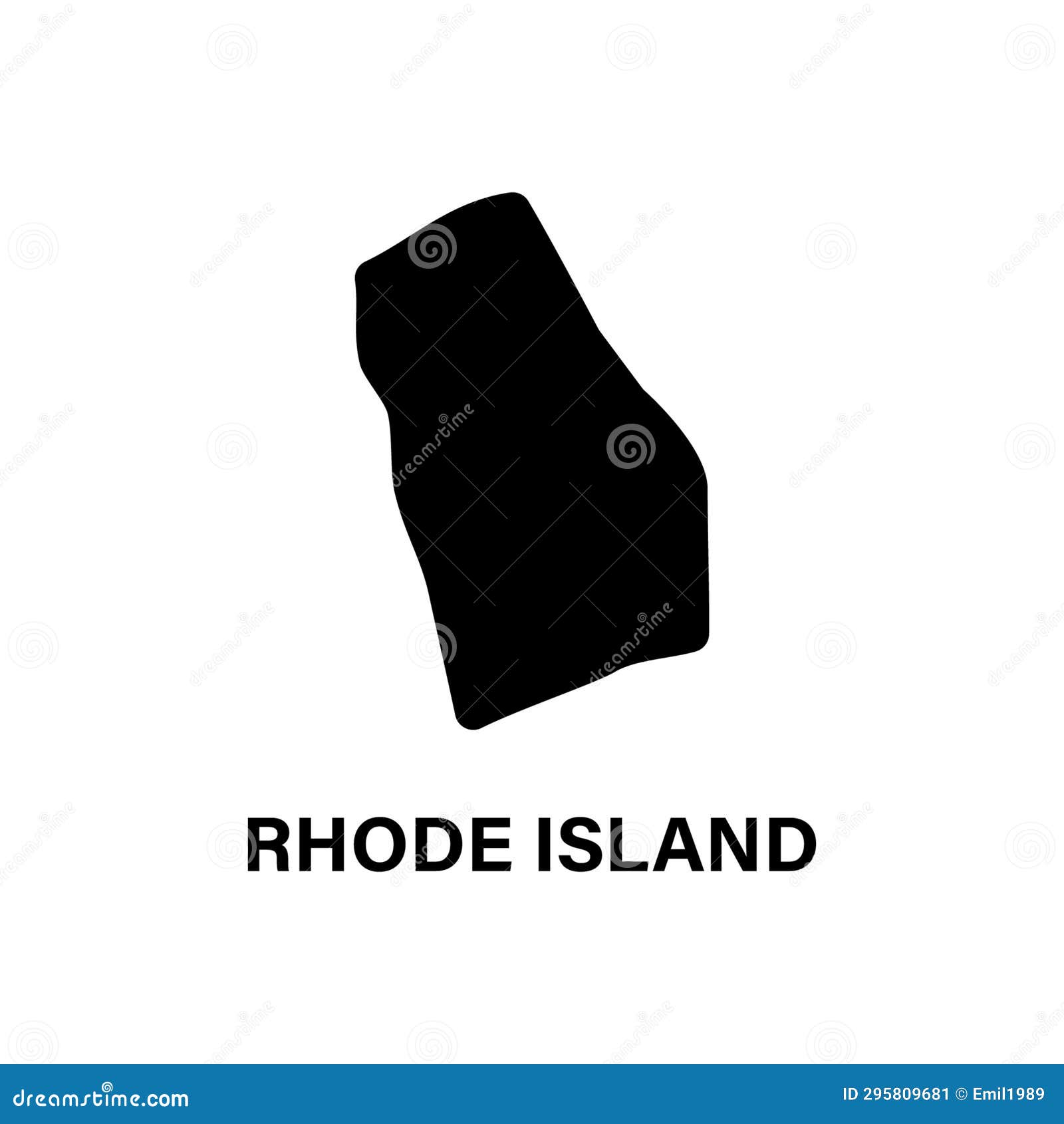 Rhode Island State Map Silhouette Icon. Stock Illustration ...