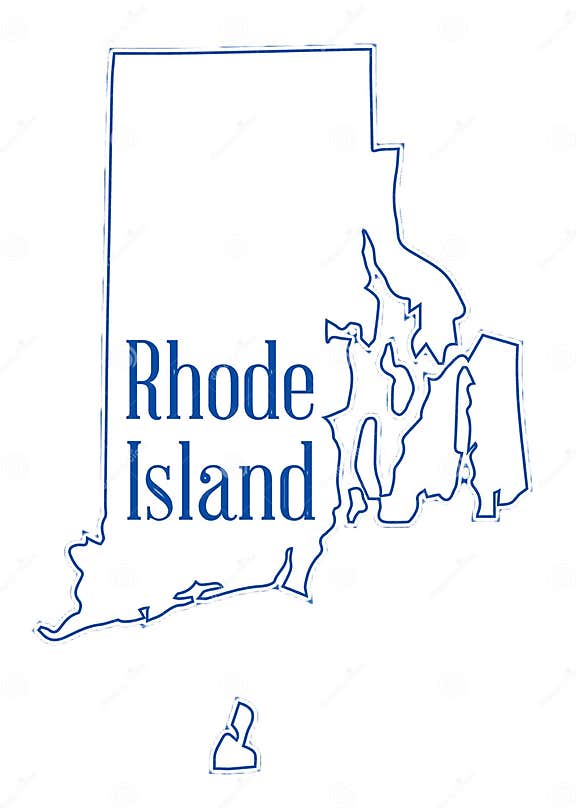 Rhode Island State Outline Map Stock Illustration - Illustration of ...