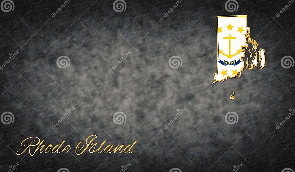 Rhode Island Symbols, Map of Rhode Island Stock Image - Image of ...