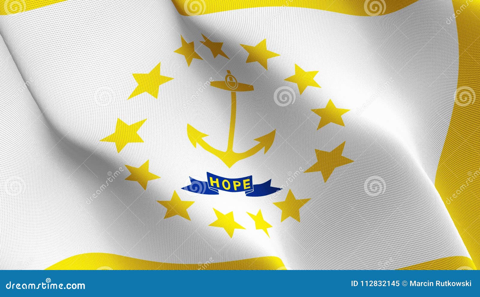 Rhode Island US State Flag Waving On Wind. Stock Illustration ... Rhode Island US State Flag Waving On Wind. Stock Illustration ...