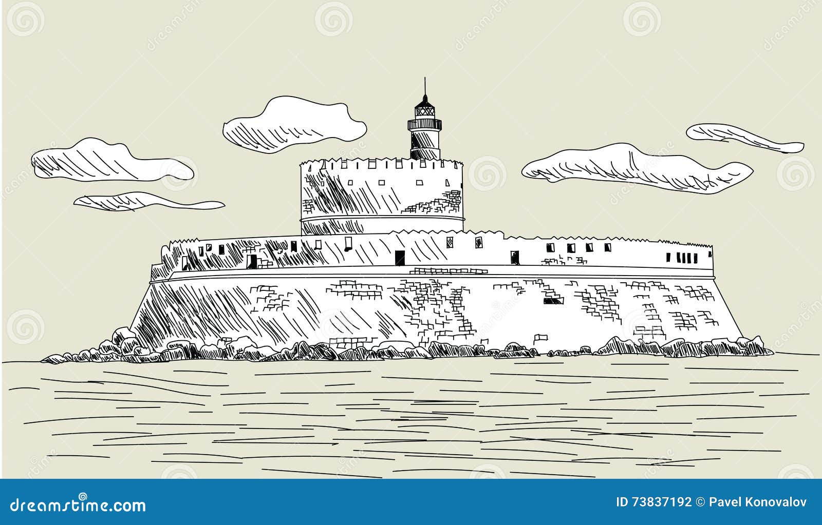 Ancient Fort Icon, Flat Style Cartoon Vector | CartoonDealer.com #86383203