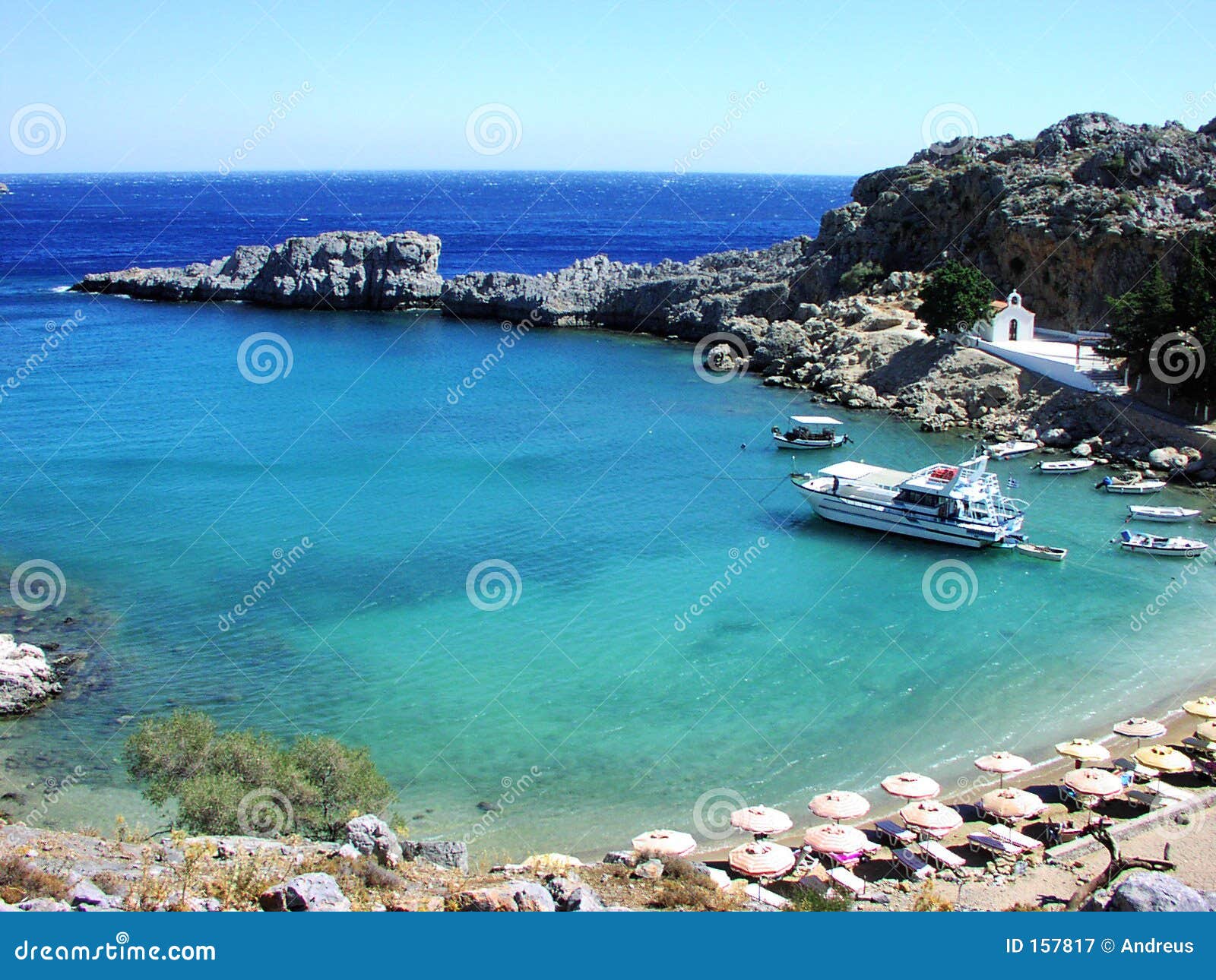 Rhodes Beach stock image. Image of clear, mediterranean - 157817