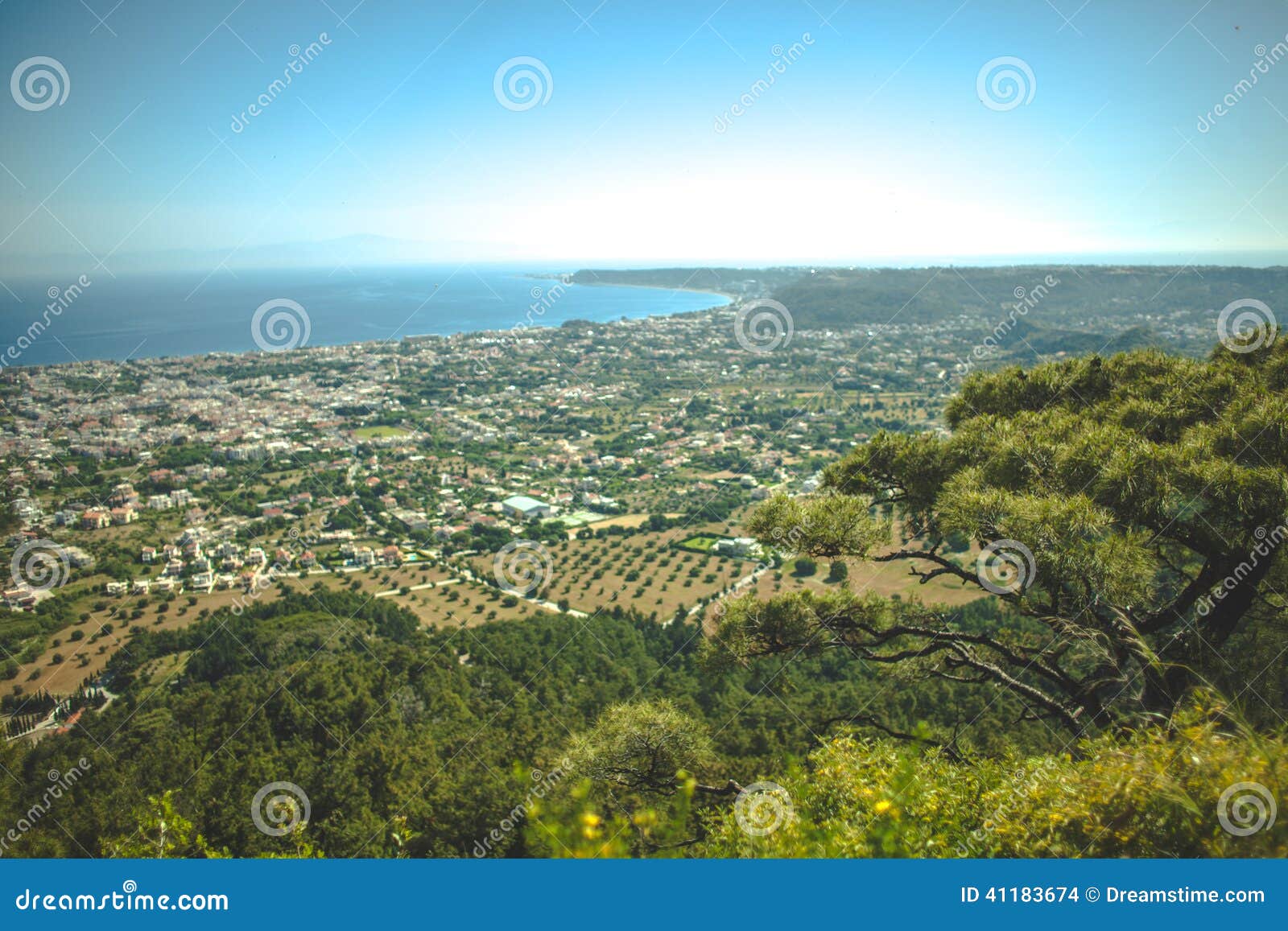 Rhodes with a Birds-eye View Stock Photo - Image of beauty, greece ...