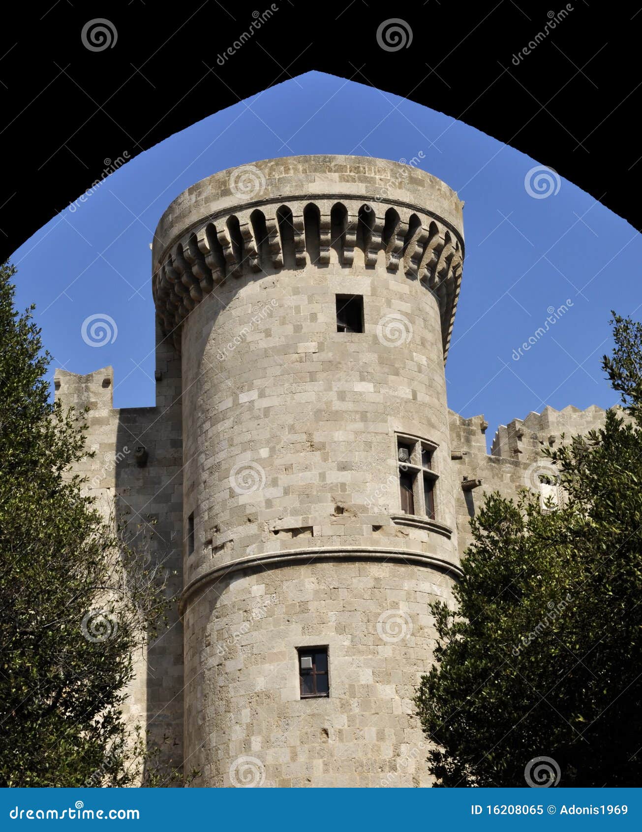 Rhodes castle turret stock image. Image of castle, architecture - 16208065