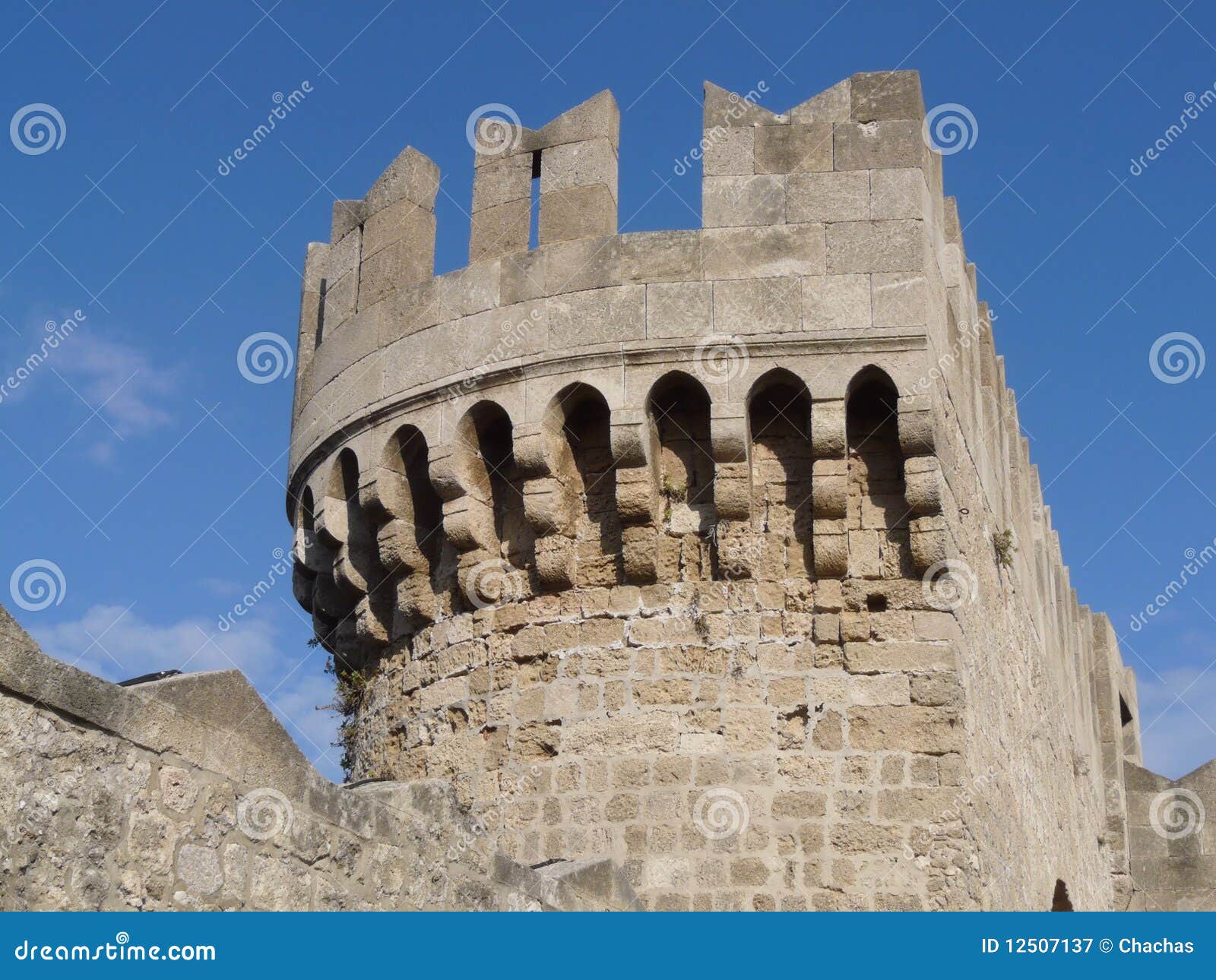 Rhodes fort stock image. Image of facade, ruins, architecture - 12507137