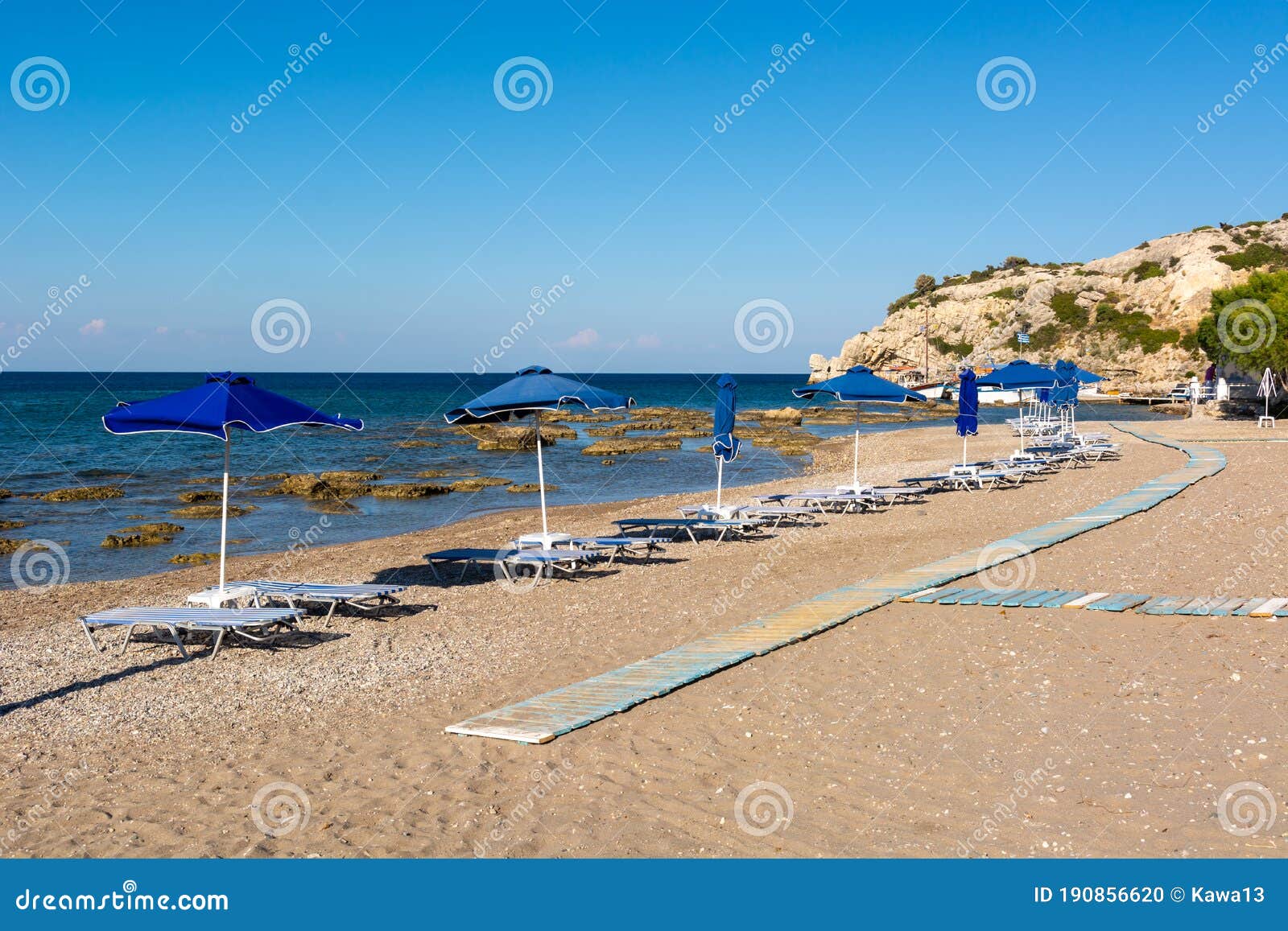 Sandy Beach in Kolymbia on Rhodes Island. Greece Editorial Image ...