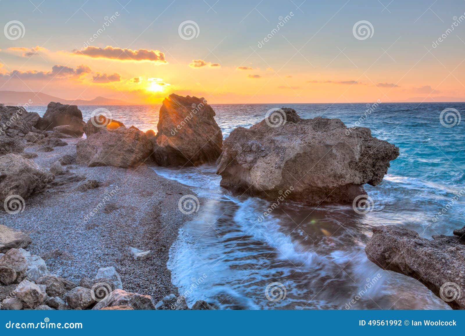 Rhodes Greece Sunset stockfoto. Bild von landschaft, szenisch - 49561992