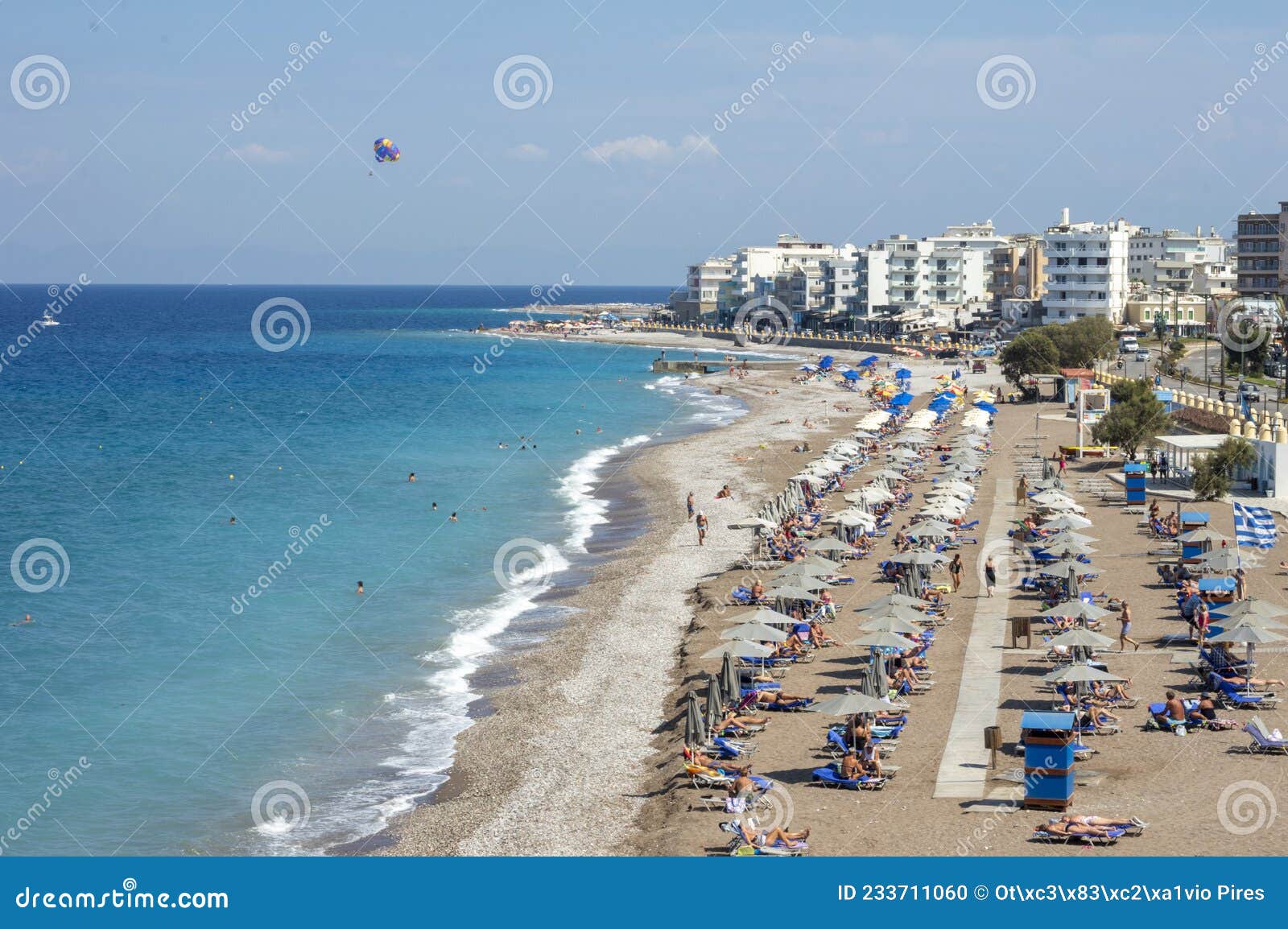 09 15 2021 Rhodes Greece View of Akti Kanari Beach Editorial Image ...