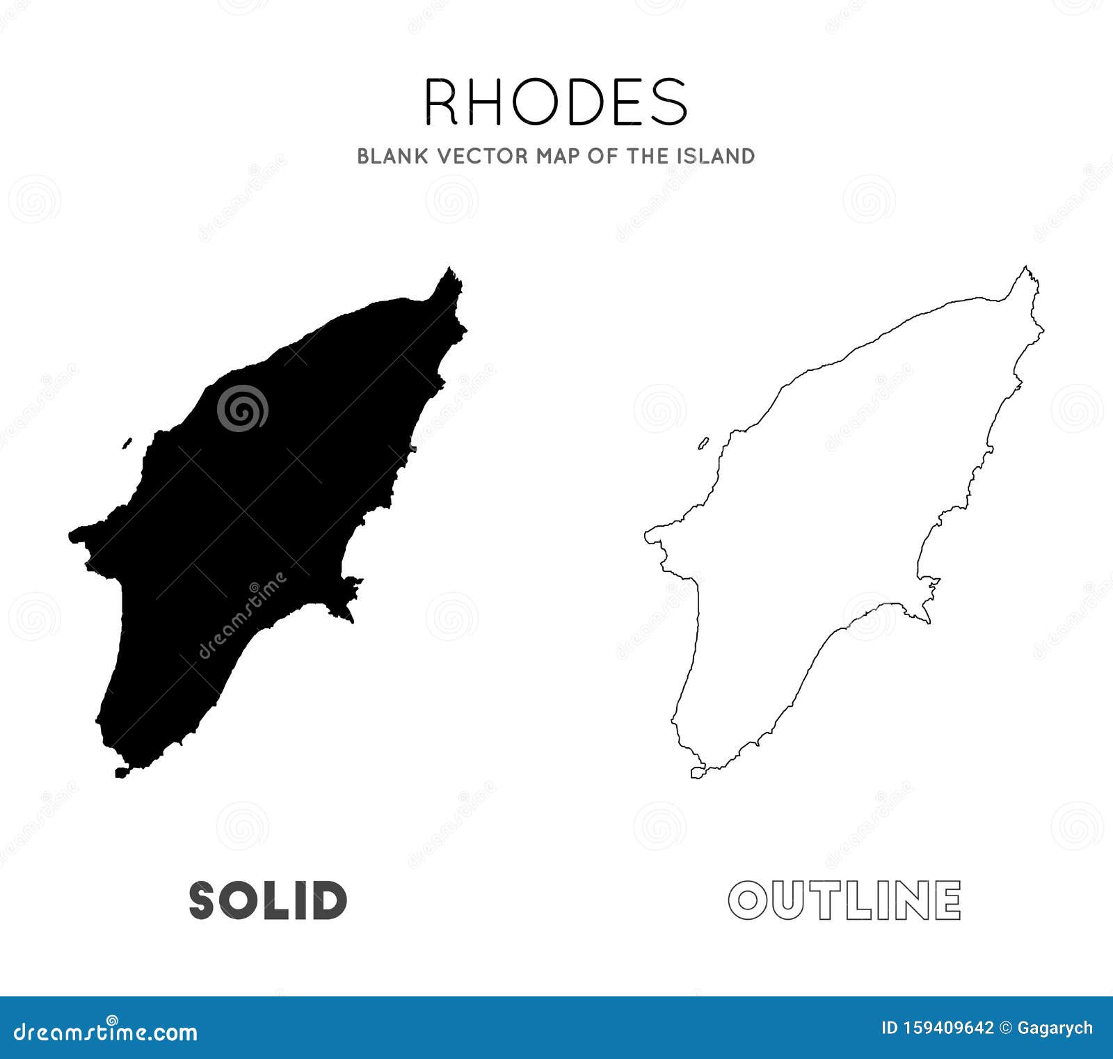 Rhodes Map. Vector Illustration | CartoonDealer.com #159409642
