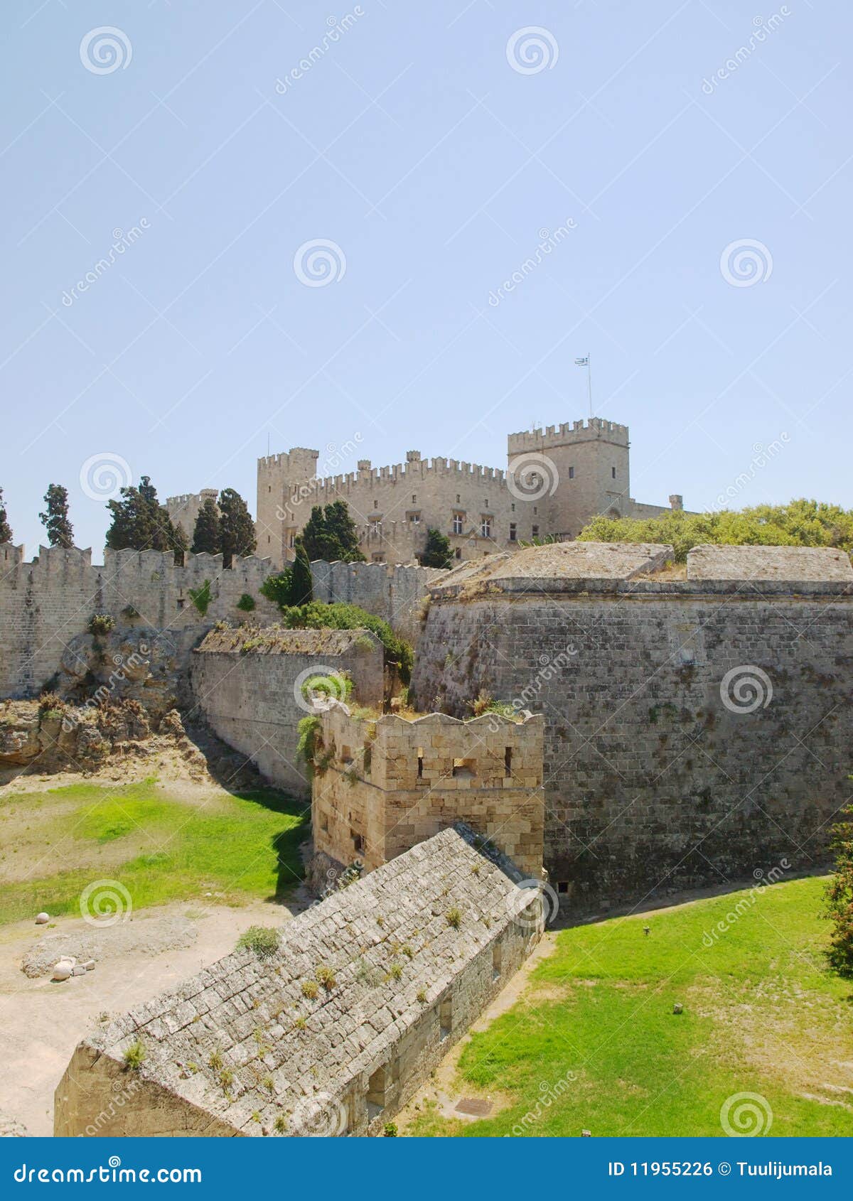 Rhodes old town walls stock photo. Image of rodos, landmark - 11955226
