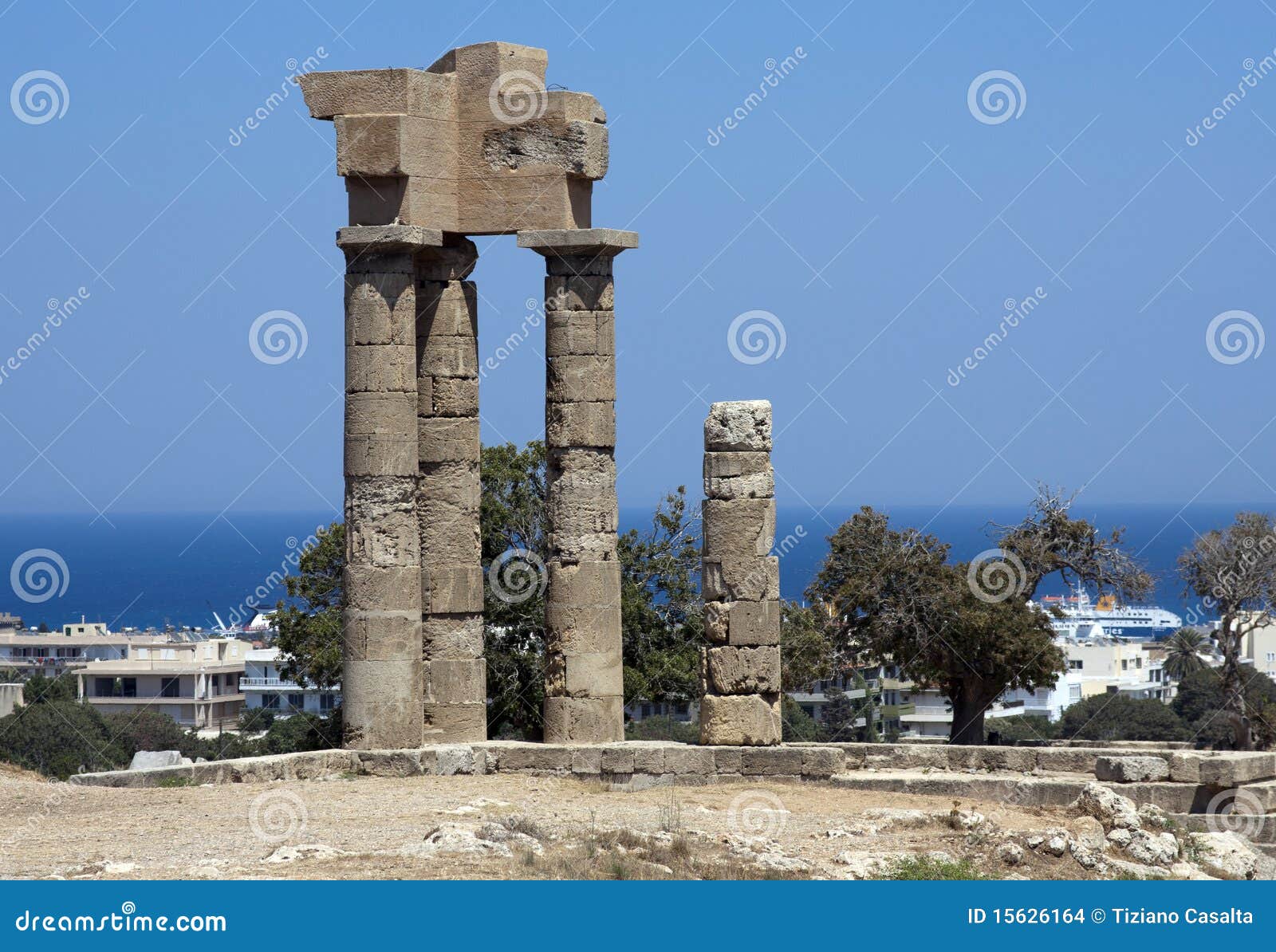 Rhodes Temple of Apollo stock photo. Image of clear, pillar - 15626164