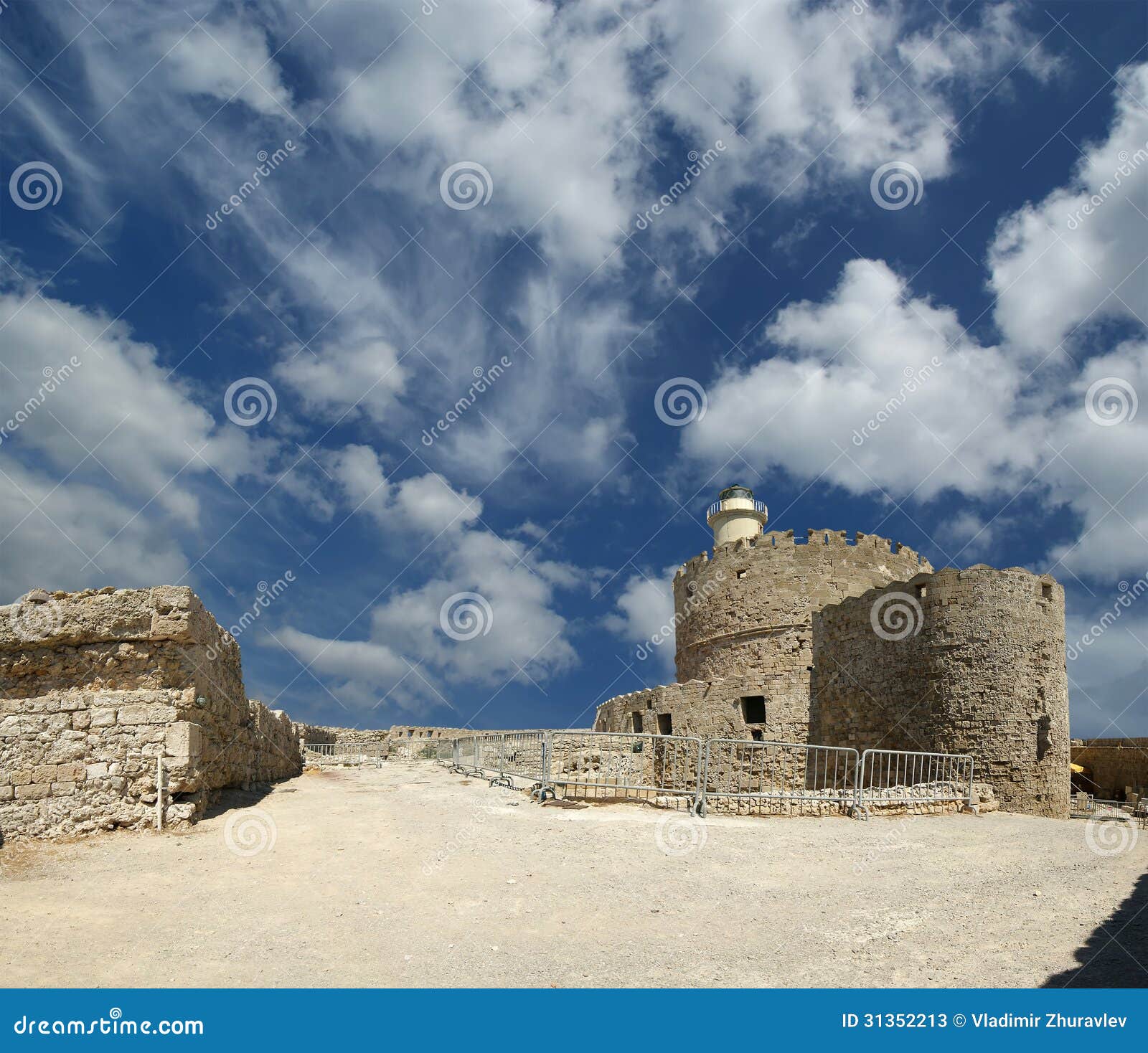 Rhodes Tower of St. Nicholas, Greece Stock Image - Image of bronze ...