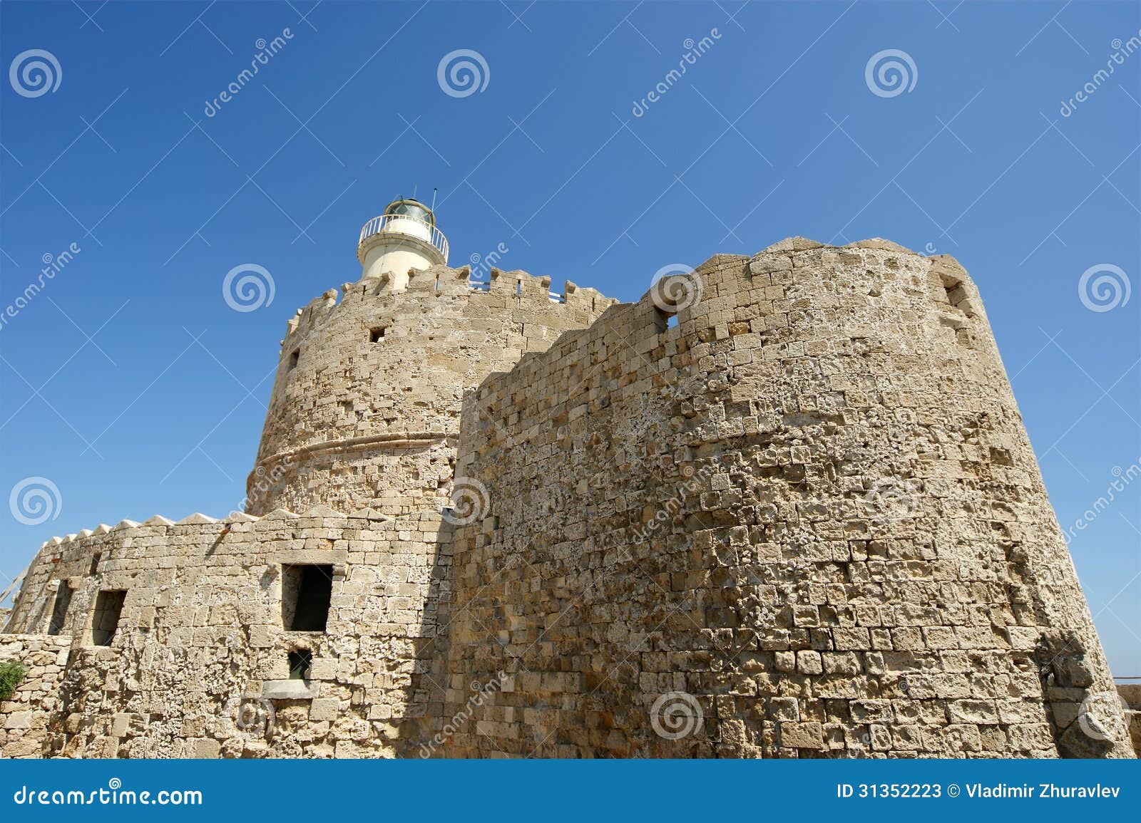 Rhodes Tower of St. Nicholas, Greece Stock Image - Image of bronze ...