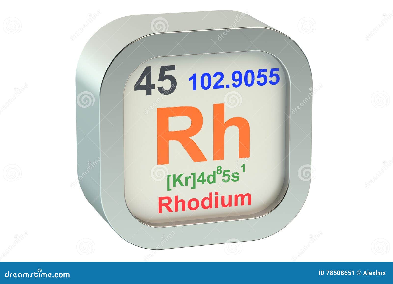 Rhodium Rh, Element Symbol From Periodic Table Series Stock Image ...