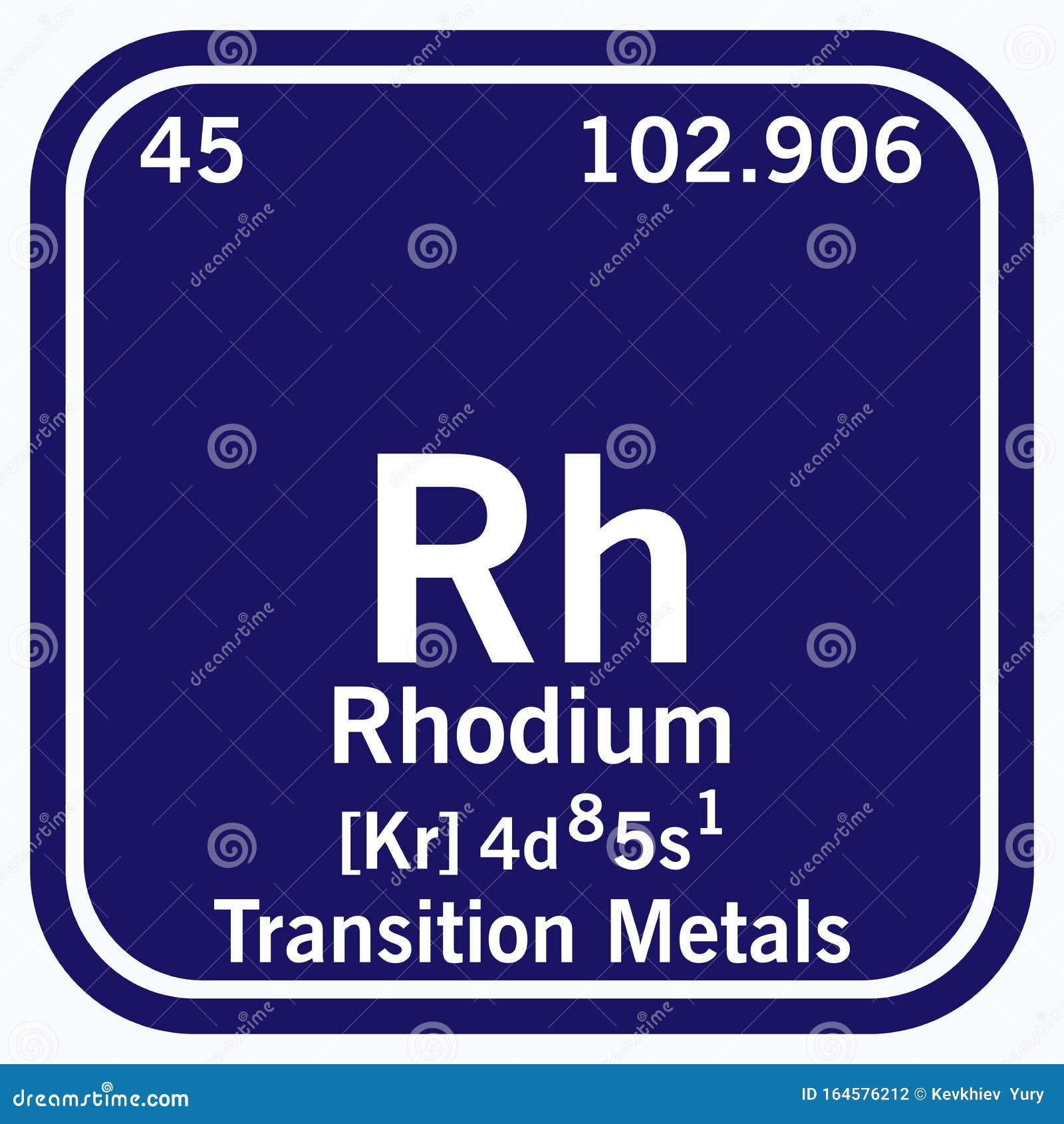 Rhodium, Rh, Periodic Table Element Stock Photography | CartoonDealer ...