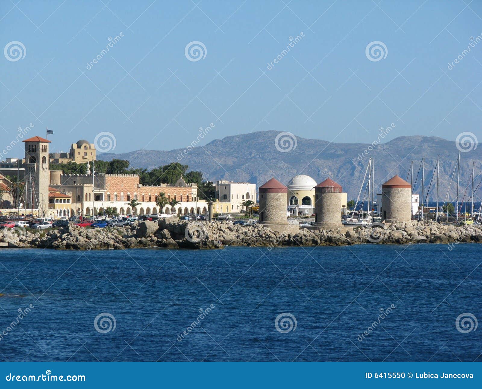 RHODOS TOWN stock photo. Image of ocean, blue, travel - 6415550