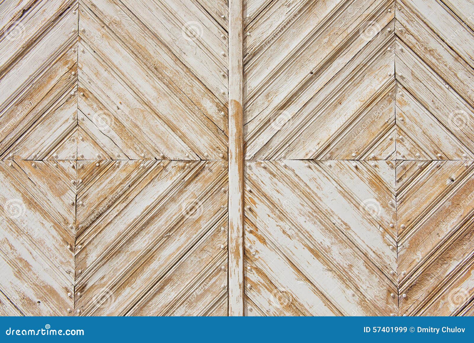 Rhomb Pattern of the Old Weathered White Painted Wooden Gate. Stock ...