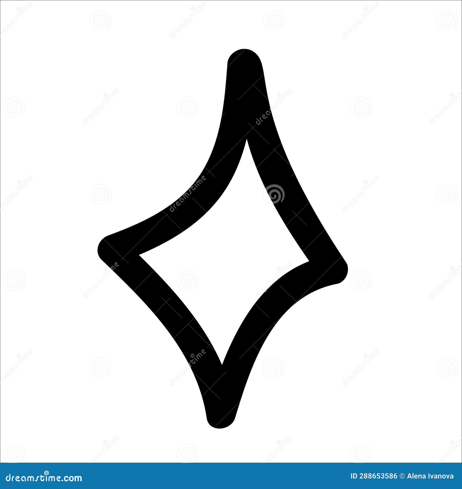 Rhomb Star Doodle Vector Illustration Isolated on White Stock ...