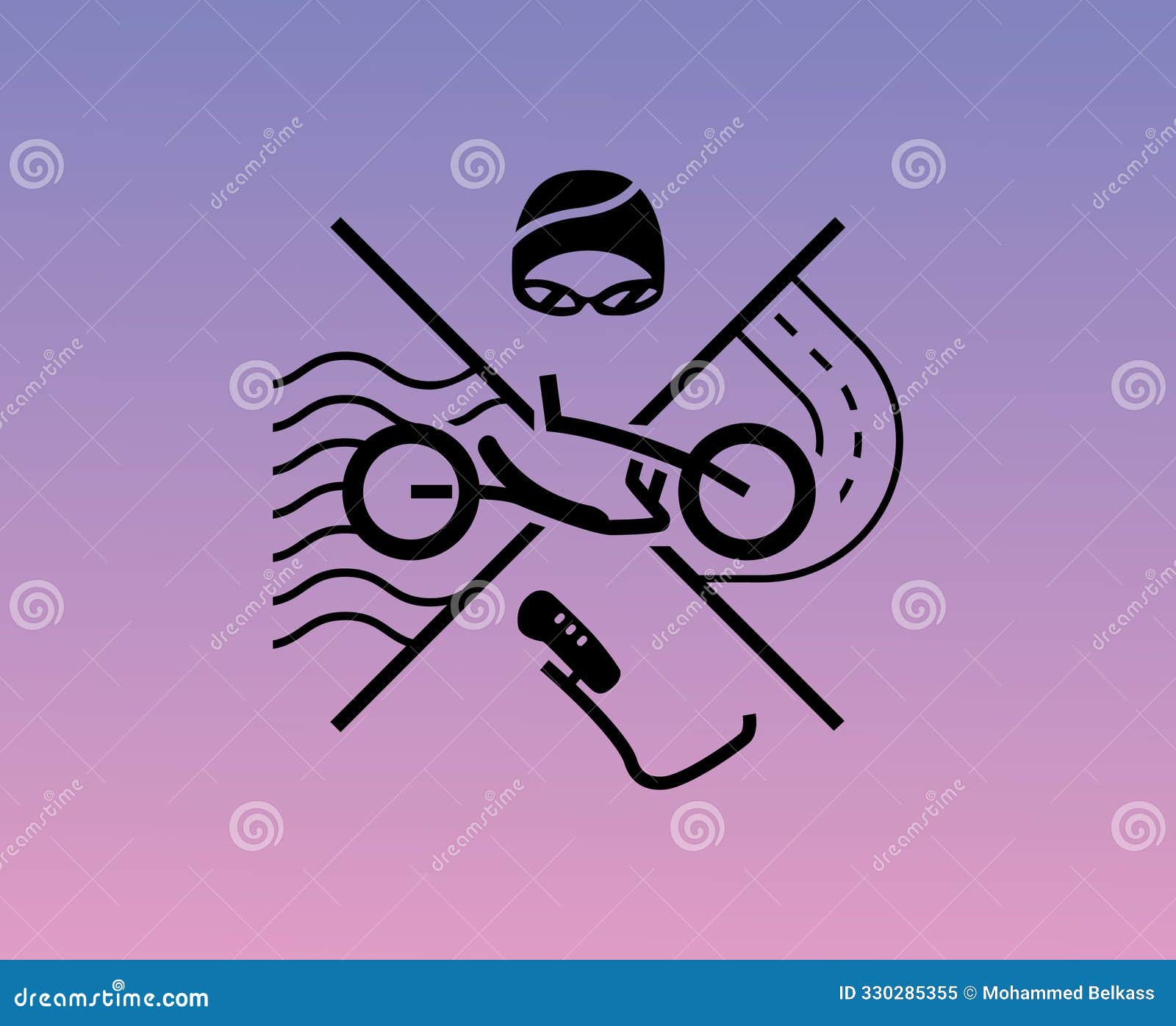 Triathlon Pictogram Olympics Games Paris 2024 Logo Blue Vector ...